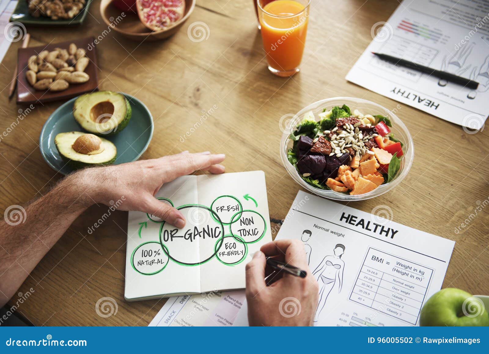100 Natural Organic Nutrion Healthy Eating Life Stock Photo - Image of ...
