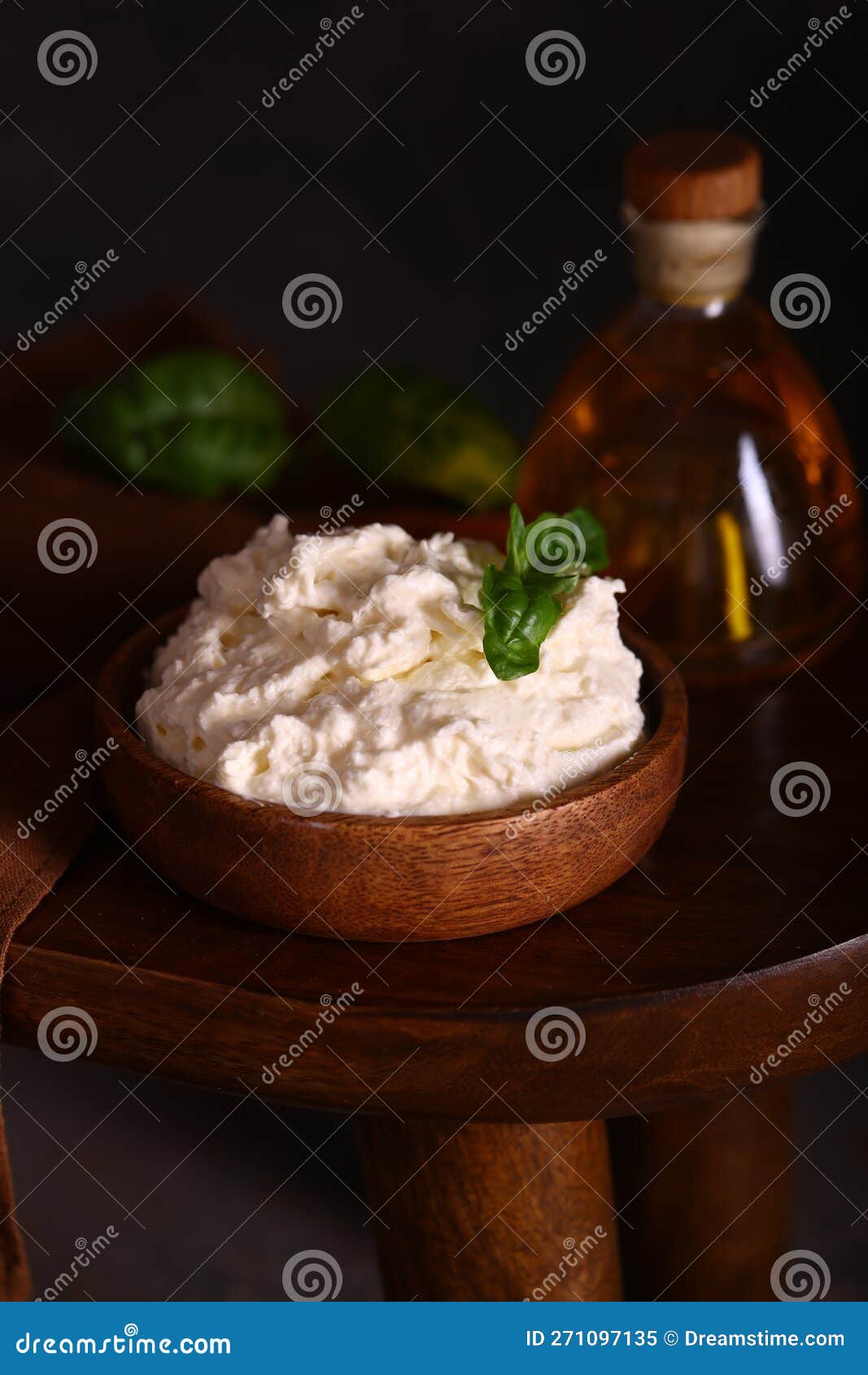 Natural Organic Stracciatella Cheese Stock Image - Image of appetizer ...