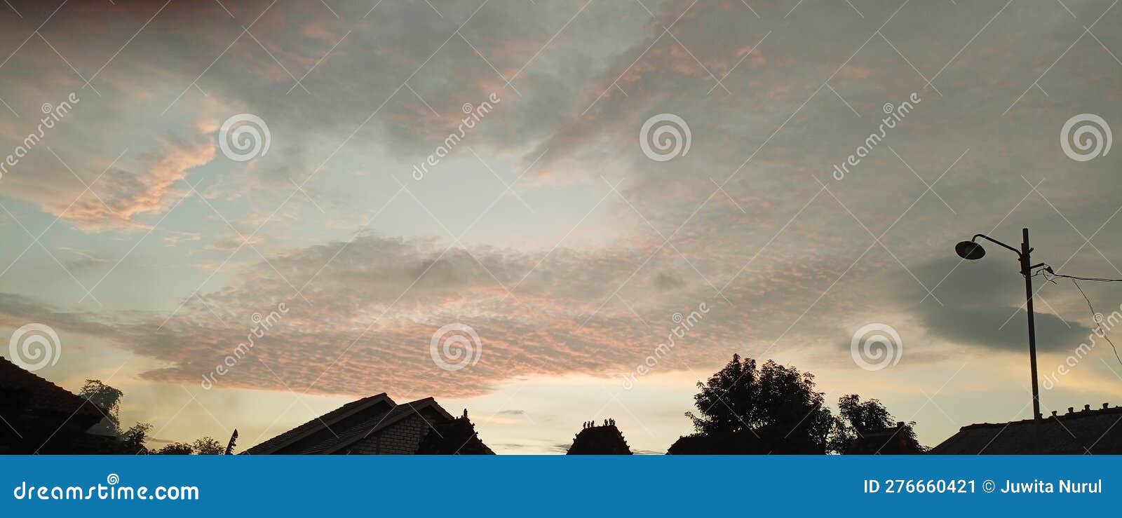 Natural Panorama in the Afternoon To Evening Stock Image - Image of ...
