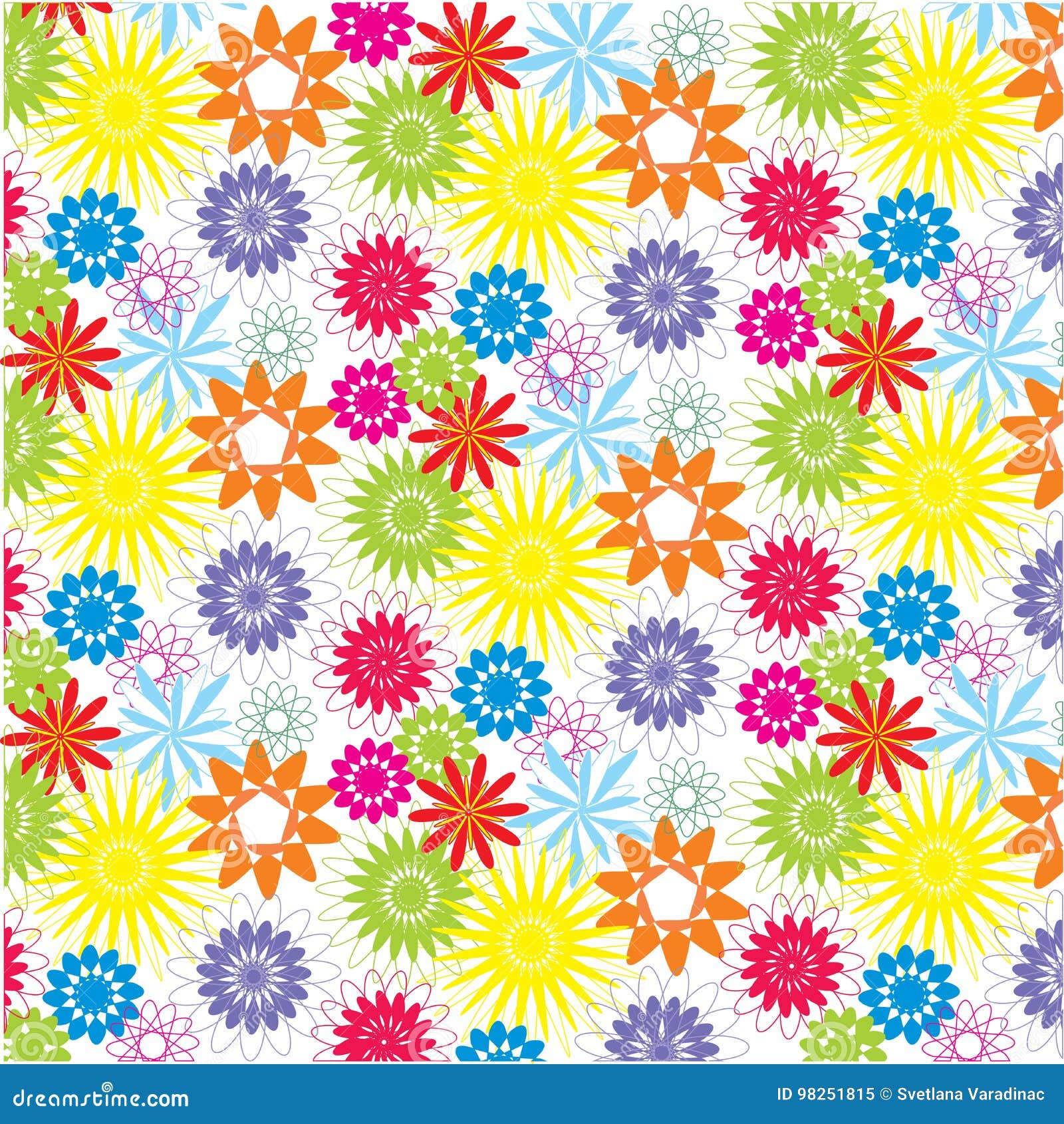 Natural Pattern or Wallpaper with Different Flowers Stock Vector ...