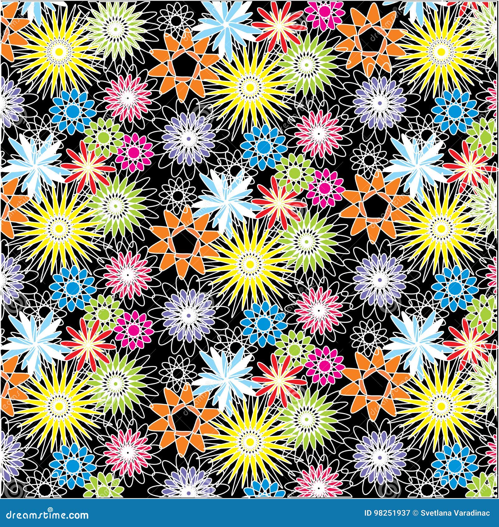 Natural Pattern or Wallpaper with Different Flowers Stock Vector ...