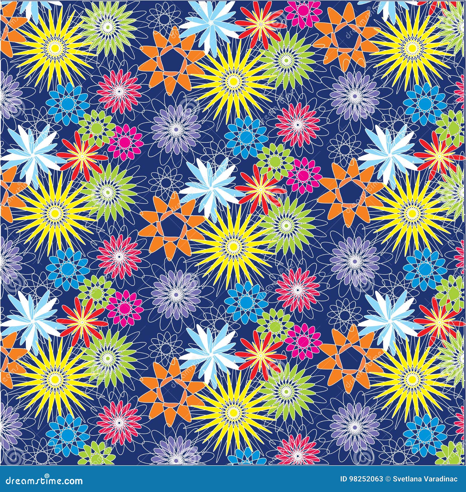 Natural Pattern or Wallpaper with Different Flowers Stock Vector ...