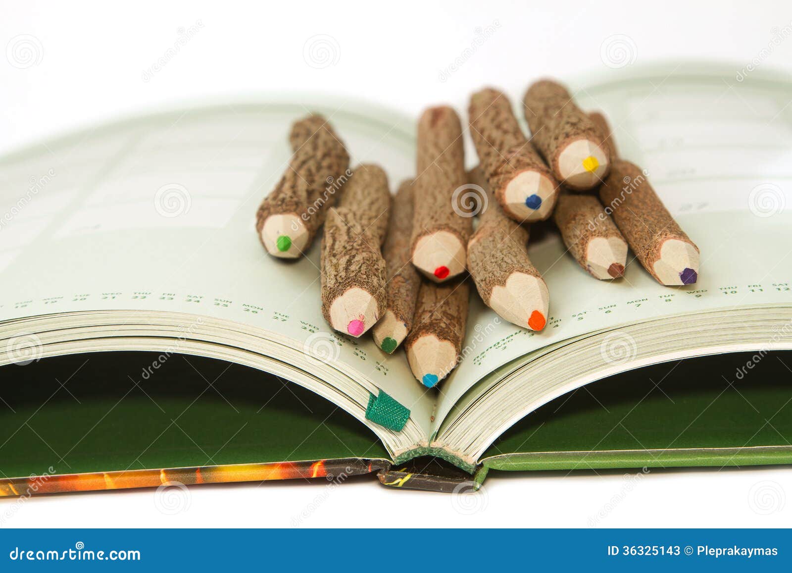 Natural Pencils on Open Notebook Stock Image - Image of reminder, paper ...