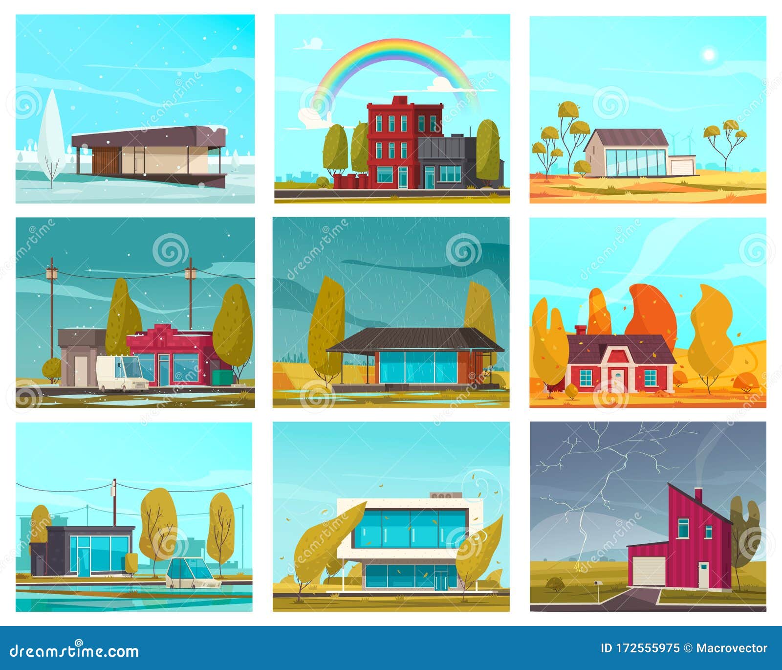 Natural Phenomena Set stock vector. Illustration of isolated - 172555975