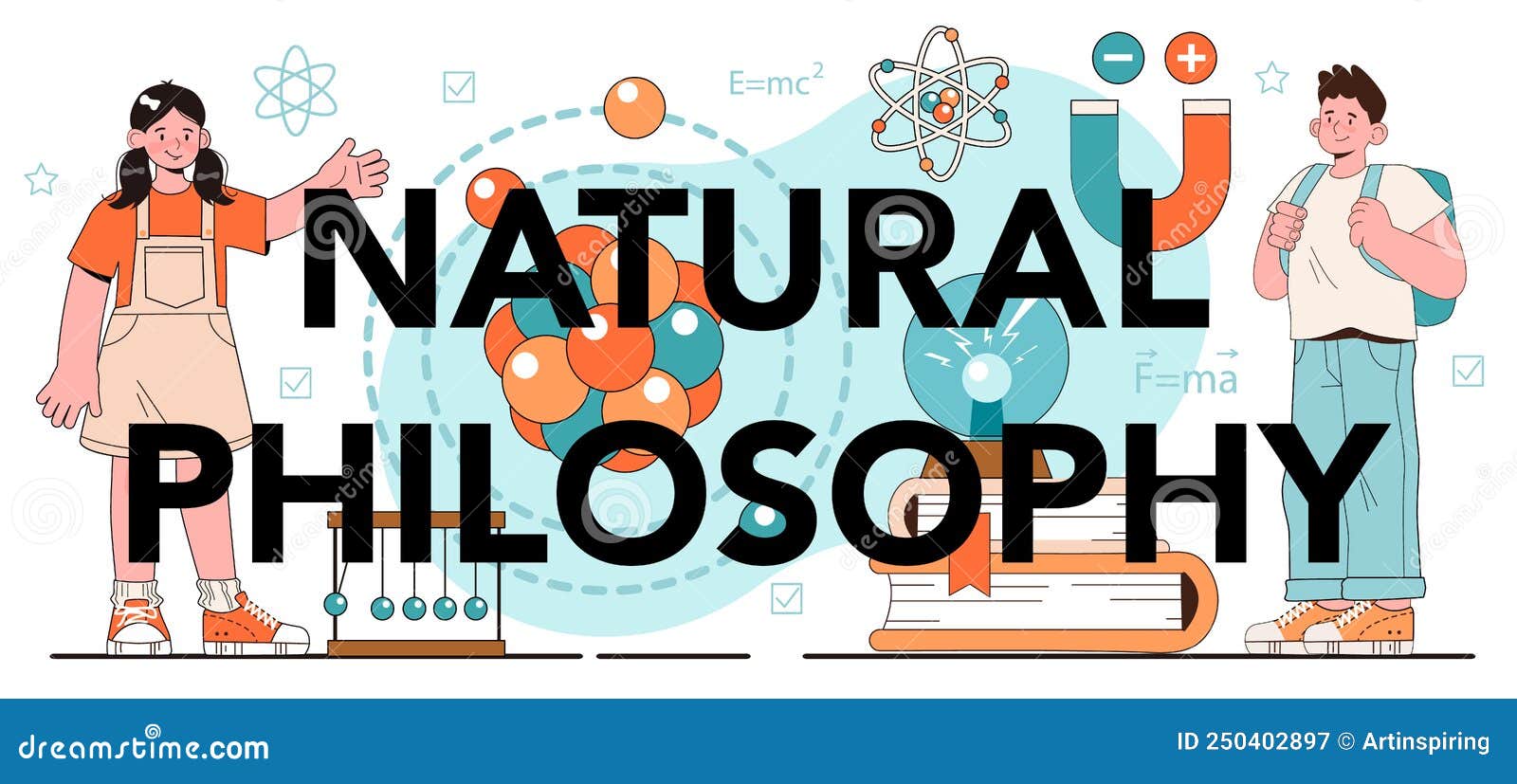 Physics Typographic Header. Students Explore Electricity, Magnetism ...