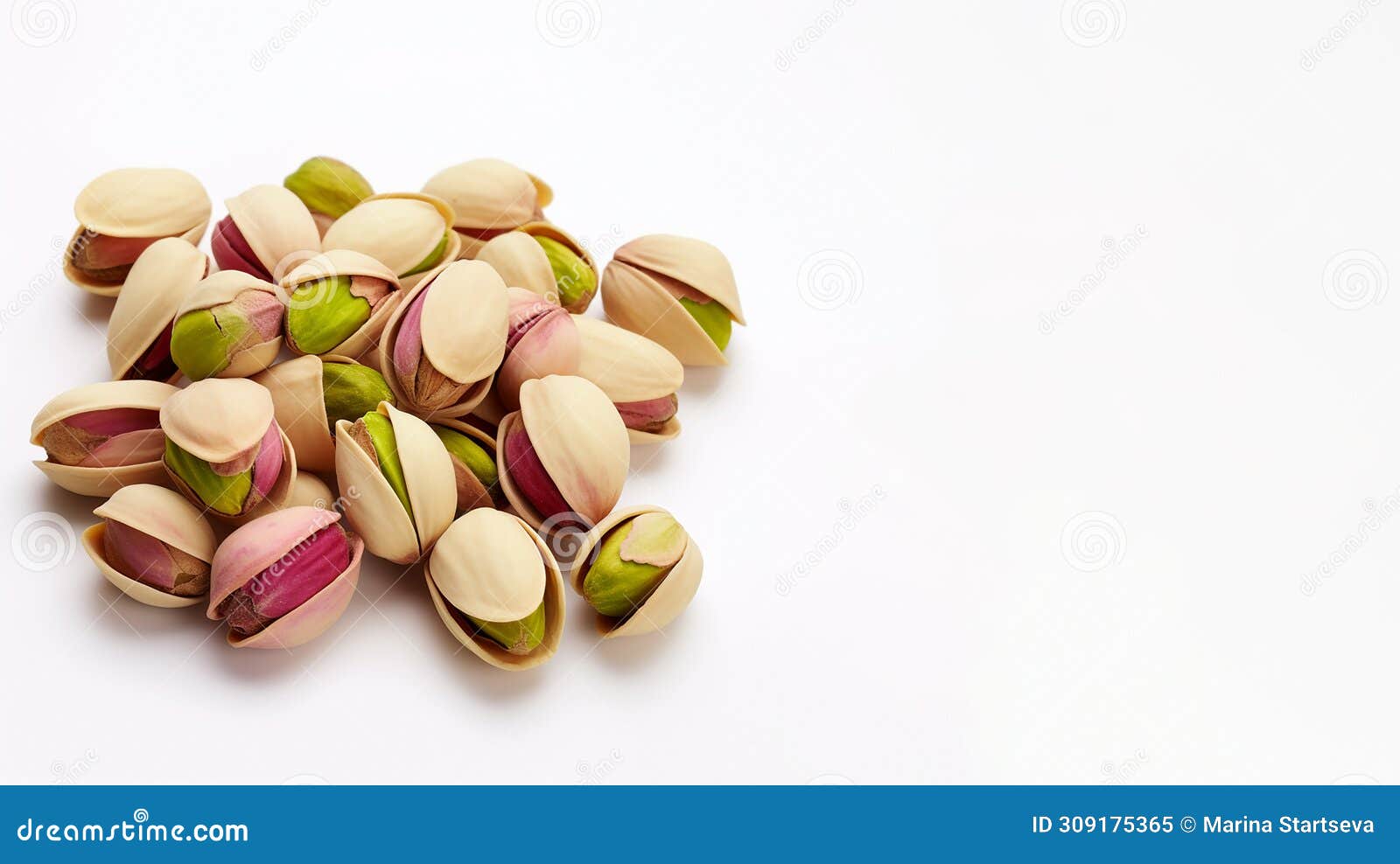 Natural Pistachios in a Hard Beige Shell with Nuts Inside on White ...
