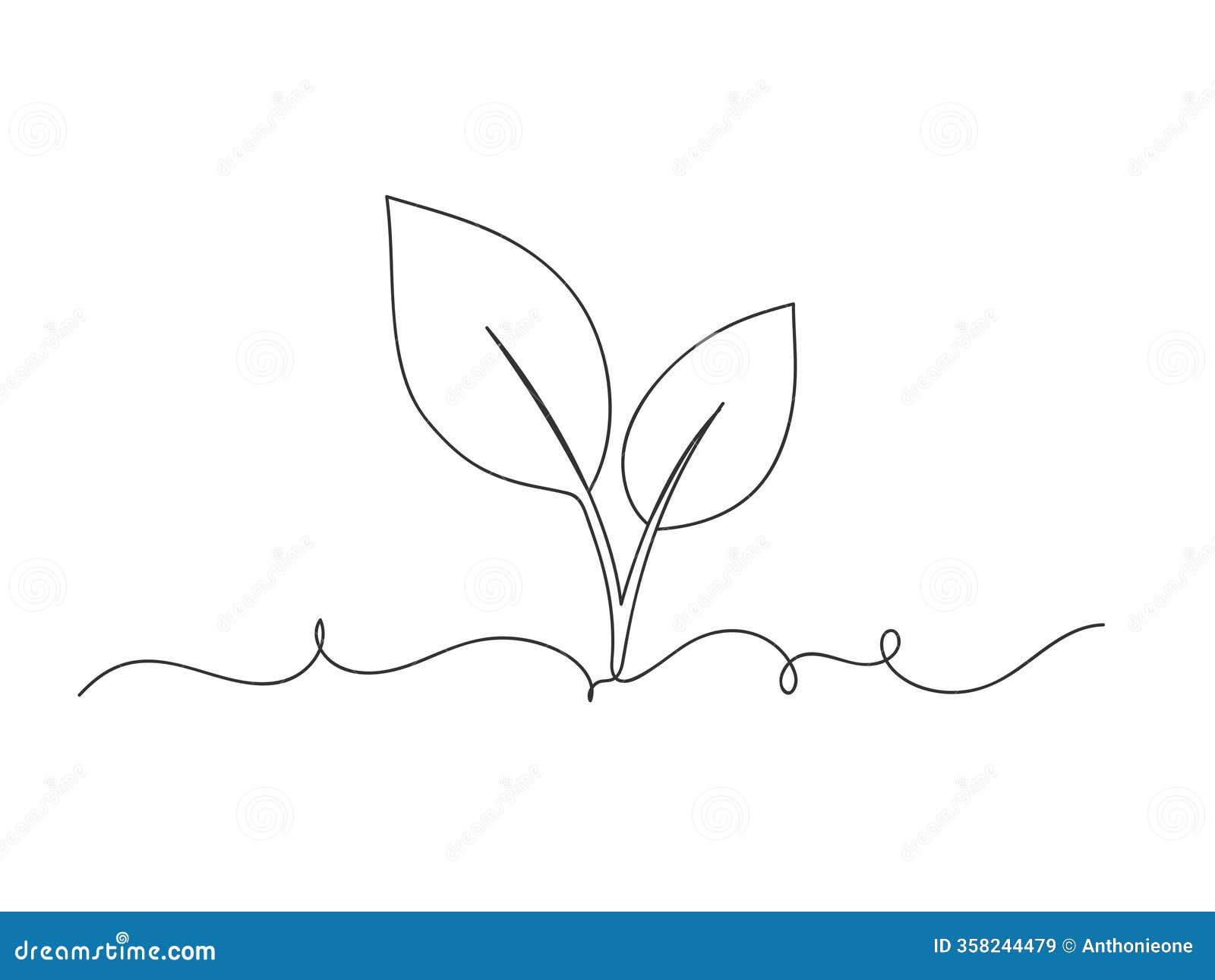 Natural Plant Continuous One Line Art Isolated Vector Illustration ...