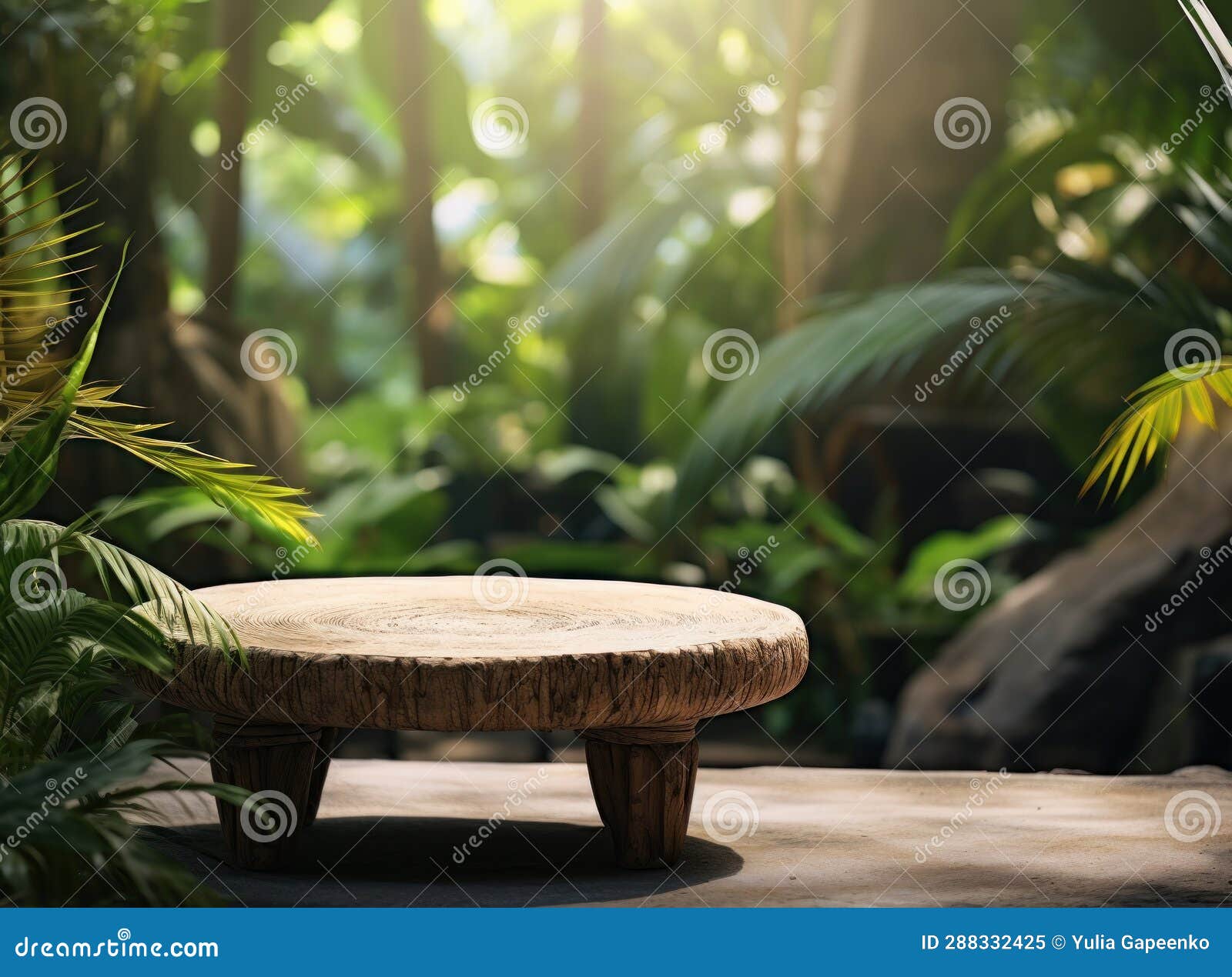 Natural Podium on Green Forest Background Stock Illustration ...