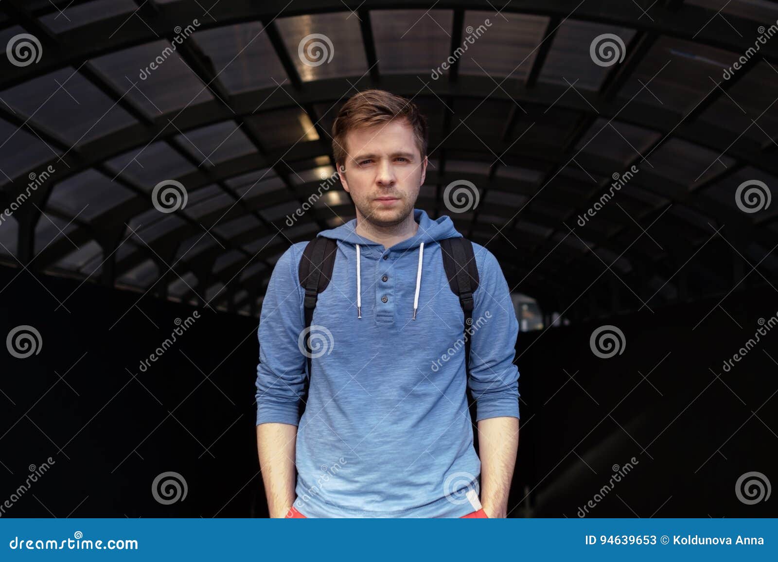 Natural Portrait of a Young Man Standing Outside Stock Image - Image of ...