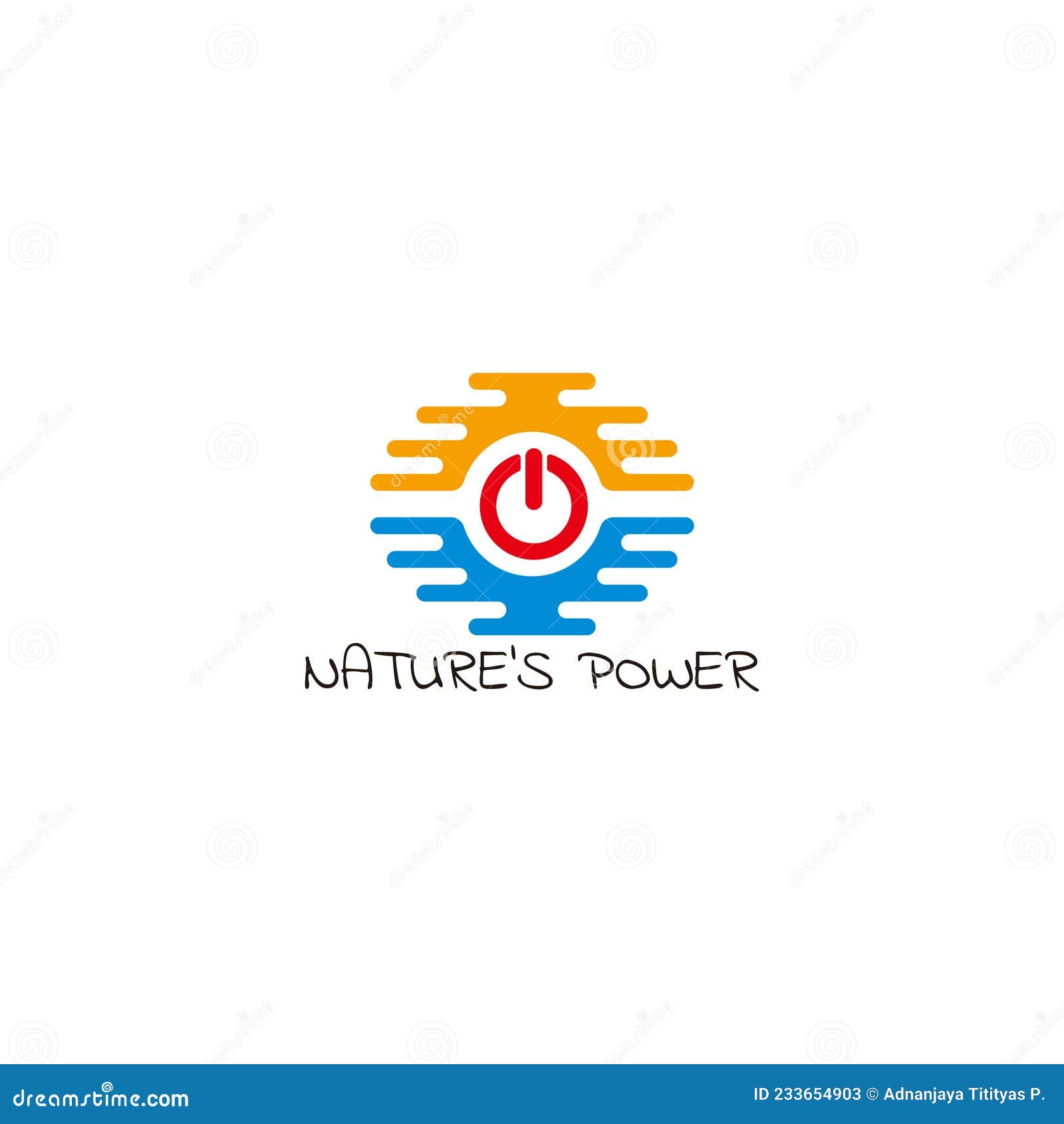Natural Power Button Sun Sea Ocean Symbol Logo Vector Stock Vector ...