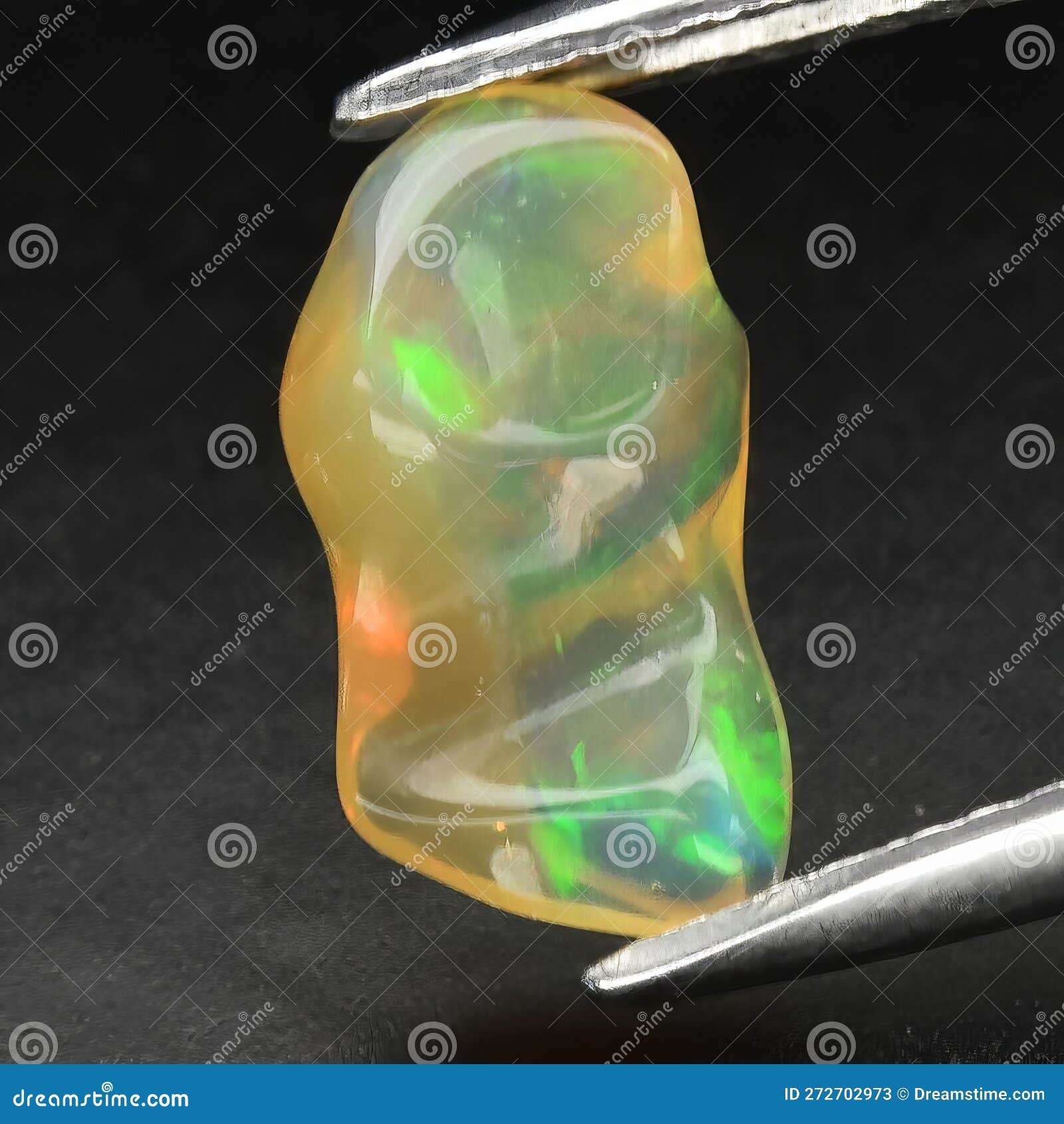 Natural Precious Stone Noble Opal on a Black Background Stock Image ...