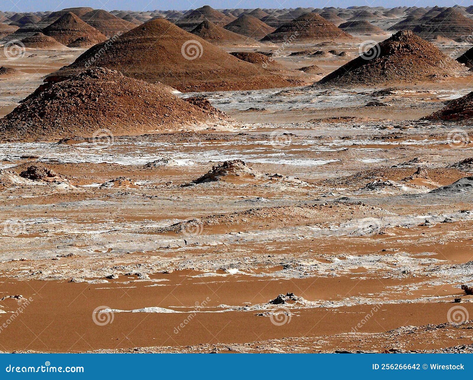 Natural Pyramid-shaped Soil Dunes Landscape Under the Blue Sky Stock ...