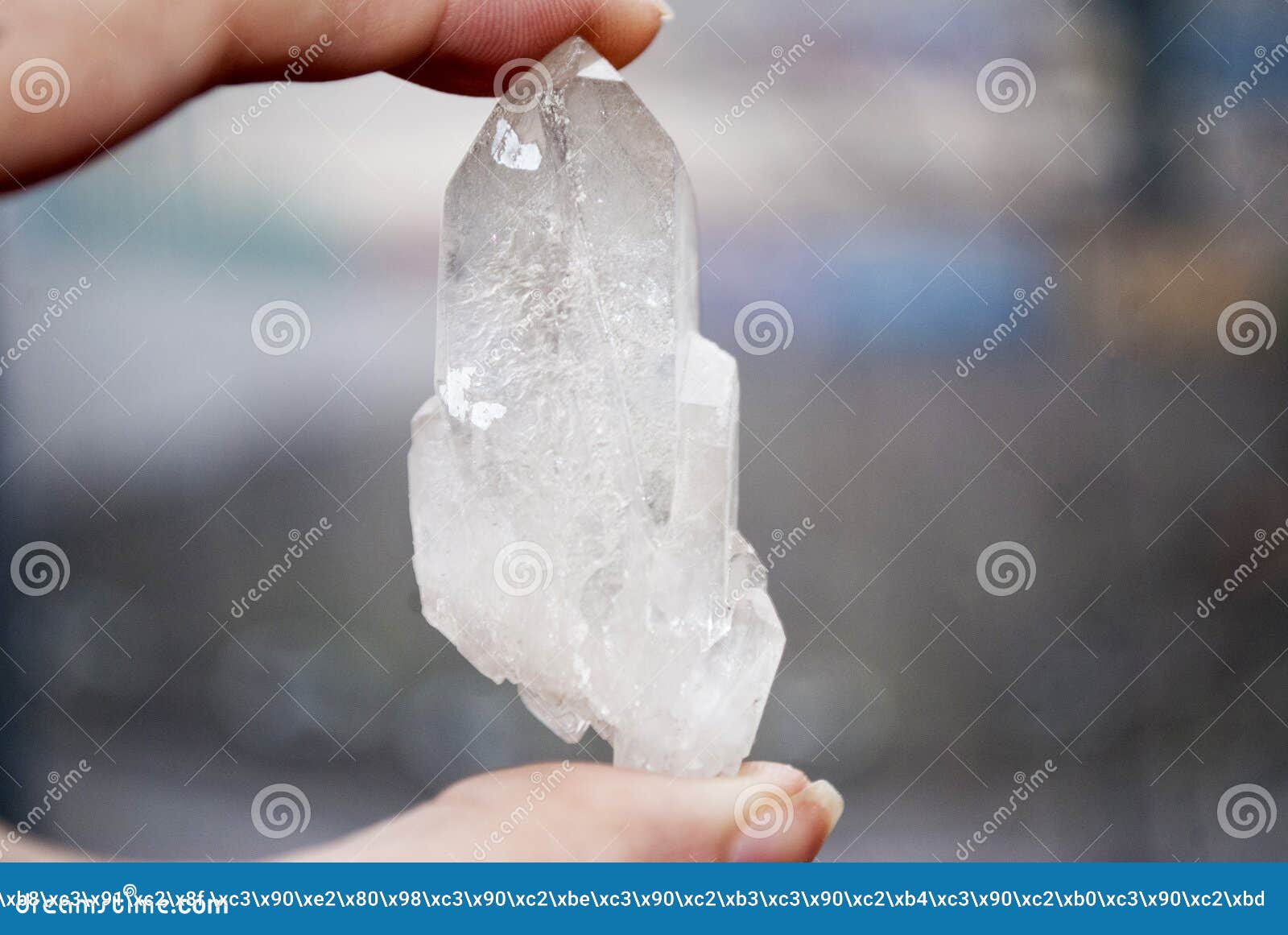 Natural Quartz Crystal Stone in Hand Stock Photo - Image of gemstone ...