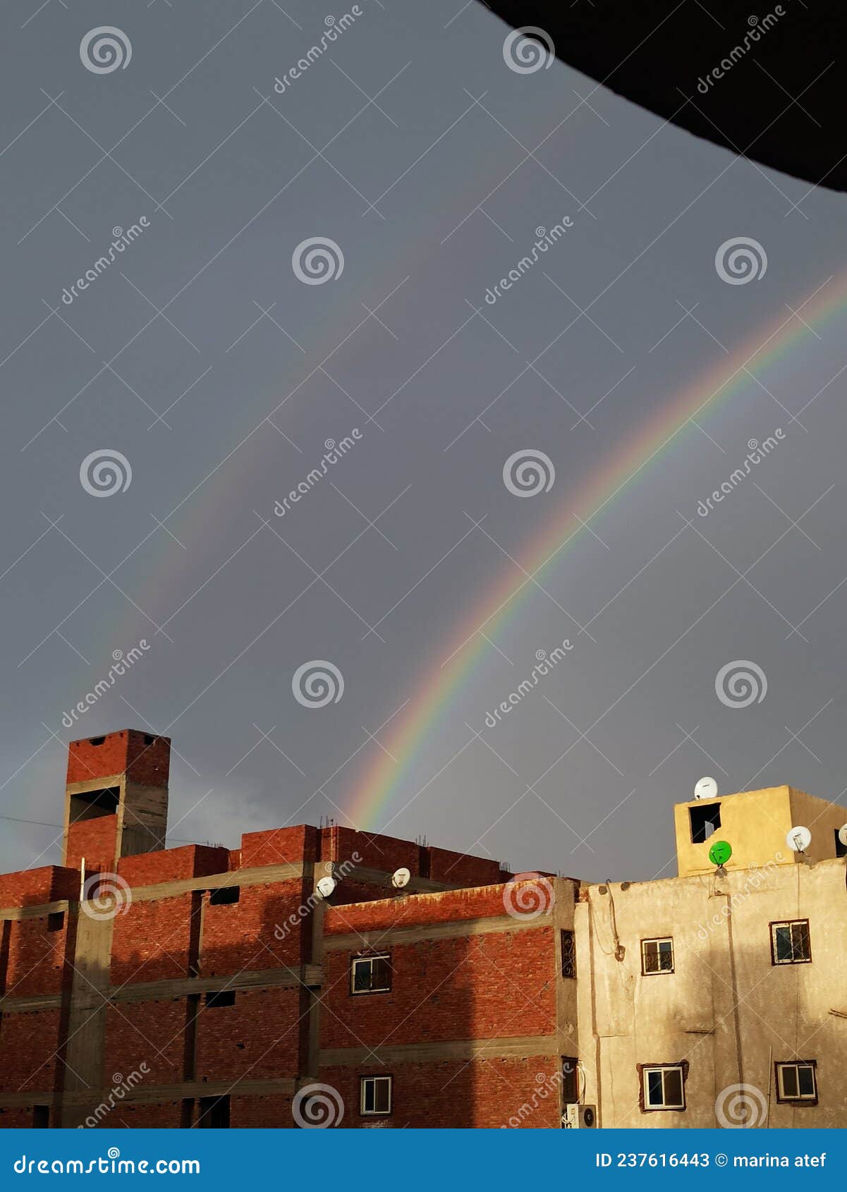 Natural Rainbow after a Heavy Rain Stock Image - Image of heavy ...
