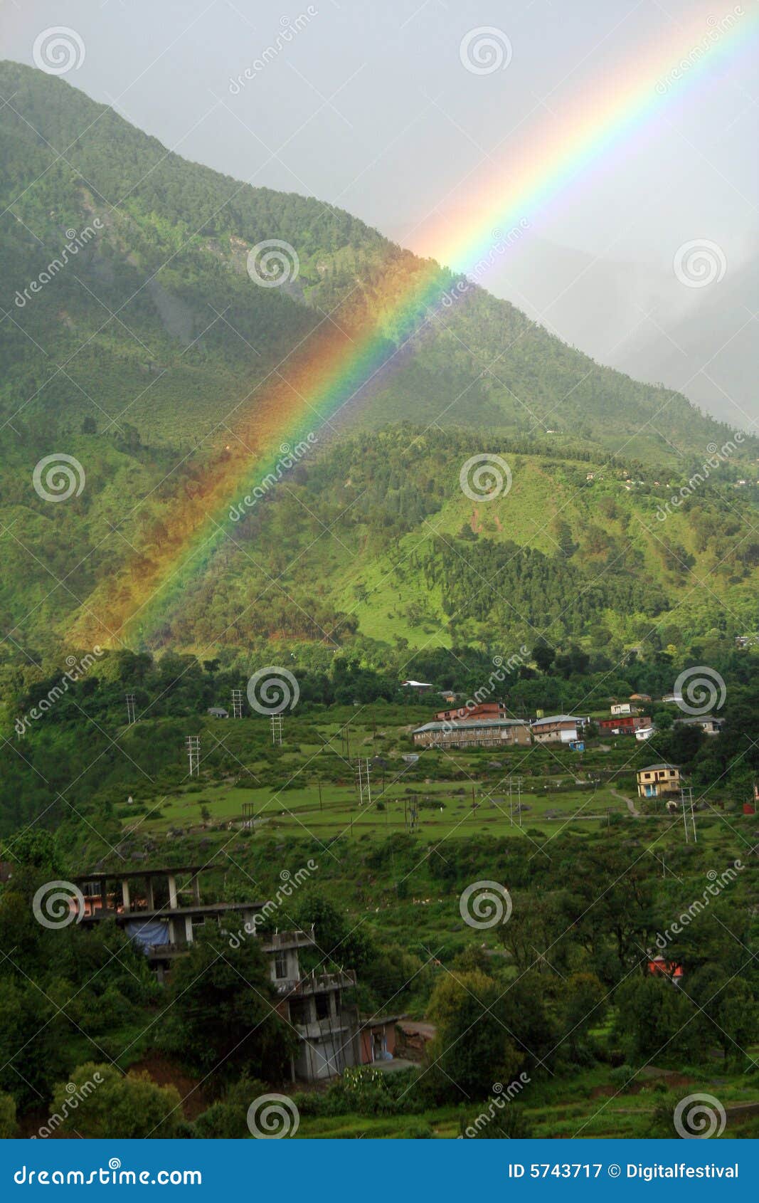 Natural Rainbow after Rain in Kangra Valley India Stock Image - Image ...