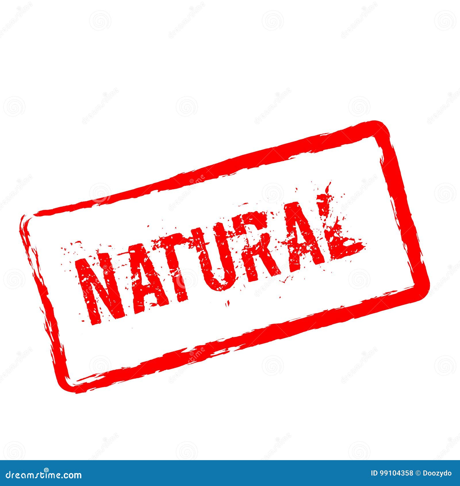 Natural Red Rubber Stamp Isolated on White. Stock Vector - Illustration ...