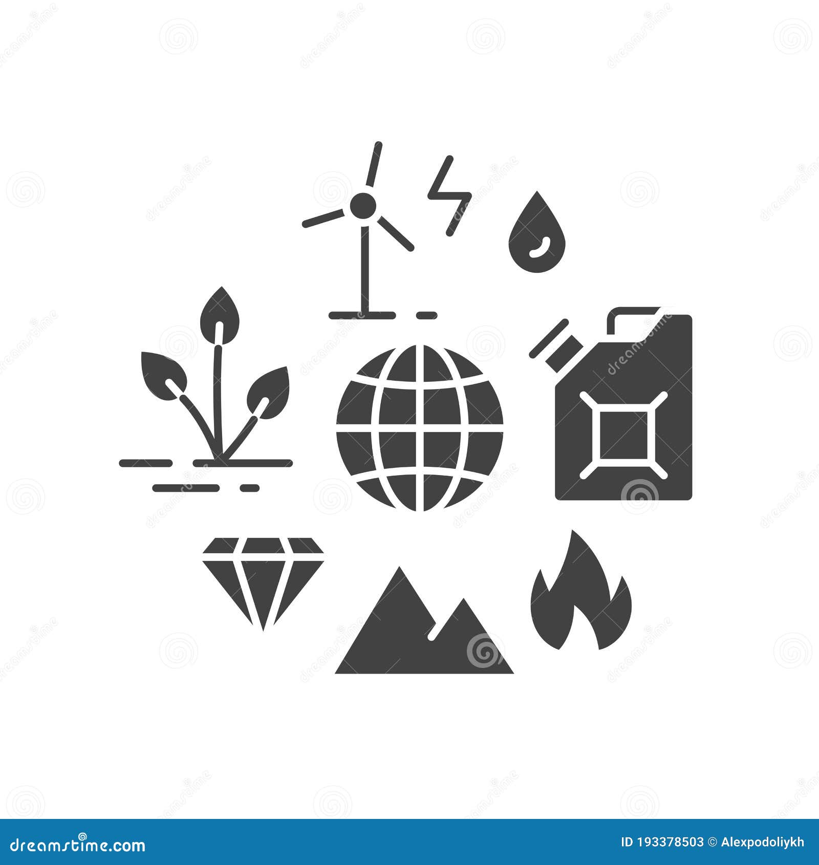 Natural Resources Black Glyph Icon. Sign for Web Page, App Stock ...