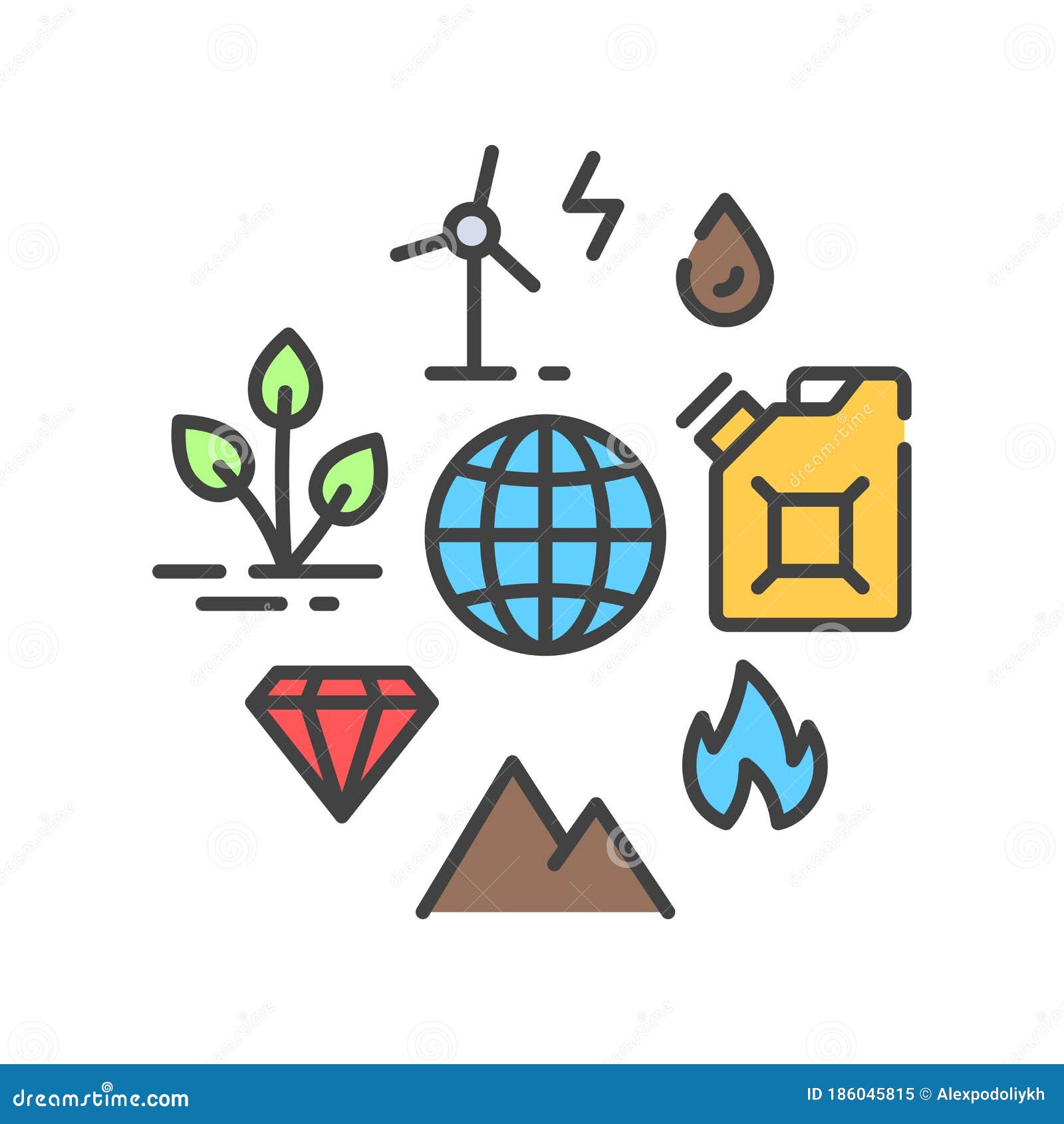 Natural Resources Color Line Icon. Sign for Web Page, App. UI UX GUI ...