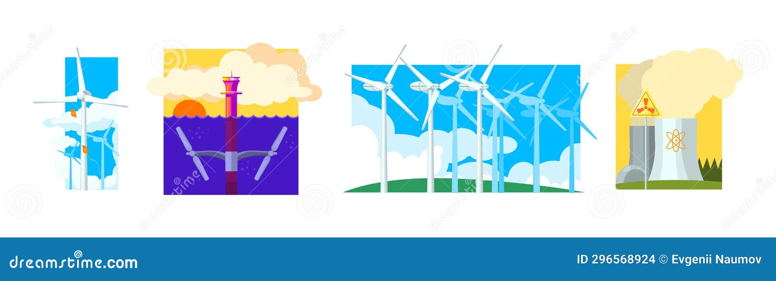 Natural Resources and Environment Power Generation Vector Set Stock ...