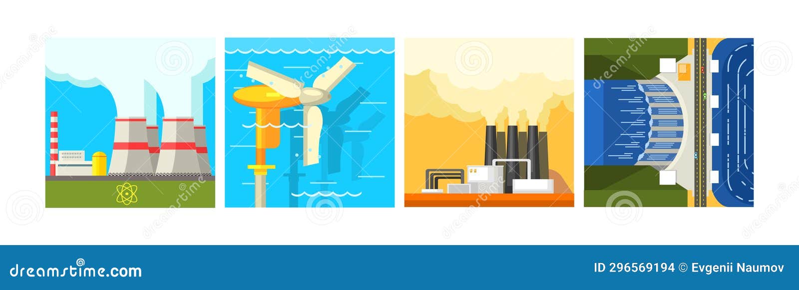 Natural Resources and Environment Power Generation Vector Set Stock ...