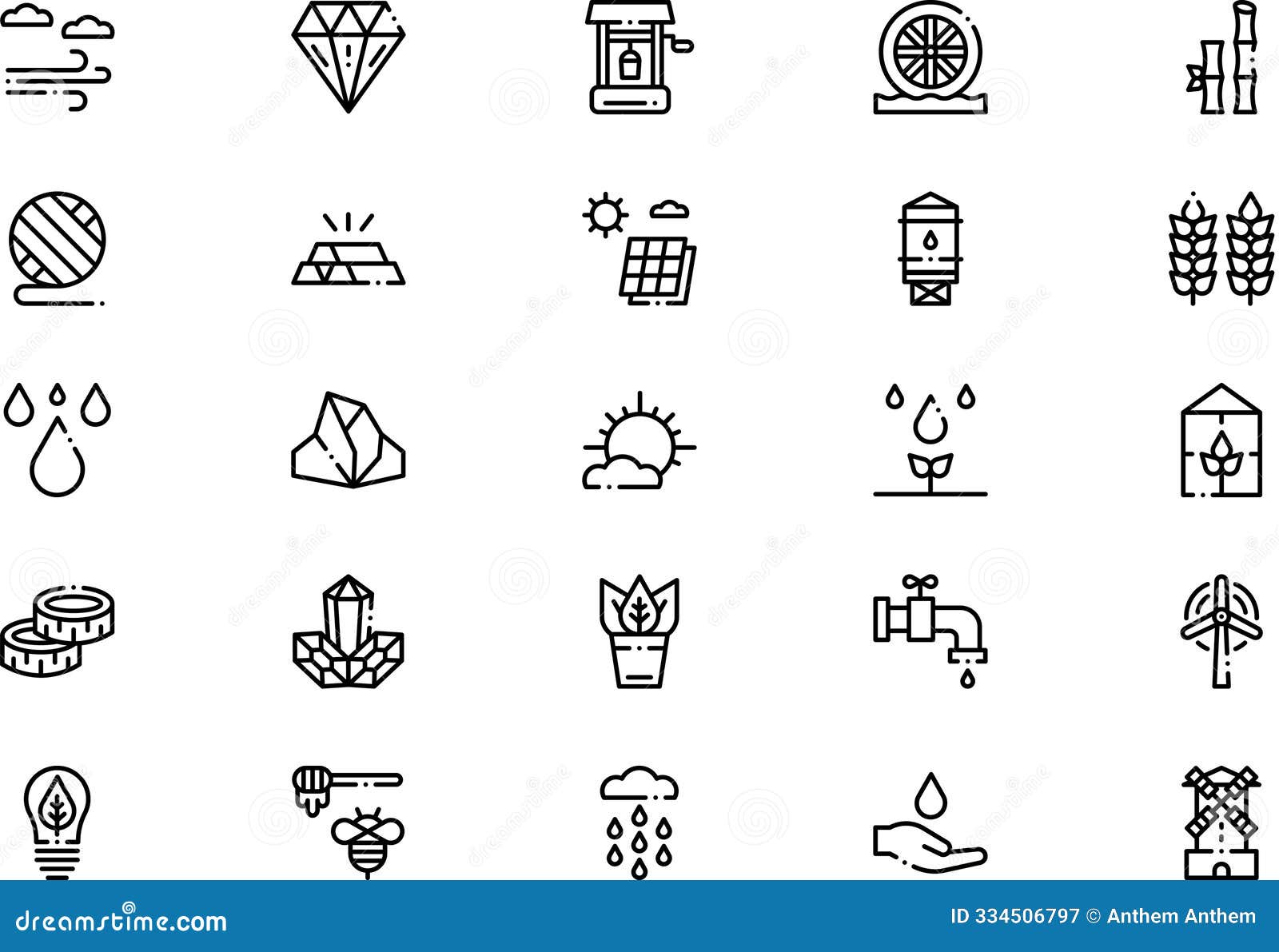 Natural Resources Icons Collection is a Vector Illustration with ...