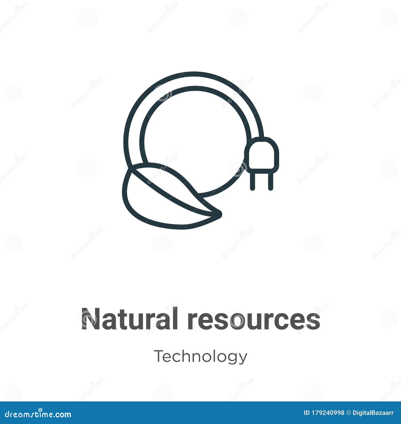 Natural Resources Outline Vector Icon. Thin Line Black Natural ...