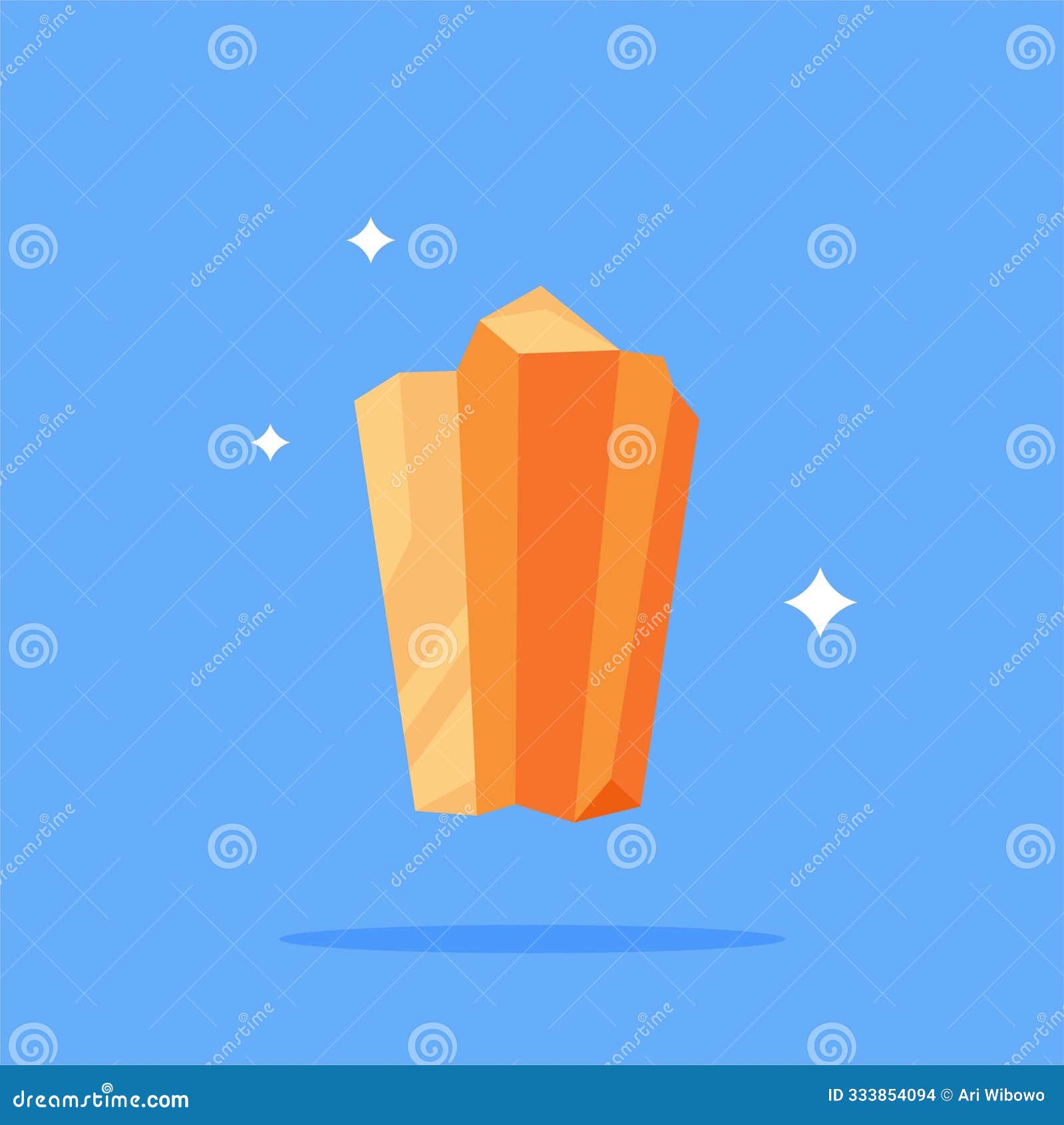 Natural Rocks and Minerals Logo, Orange Crystal Illustration Stock ...