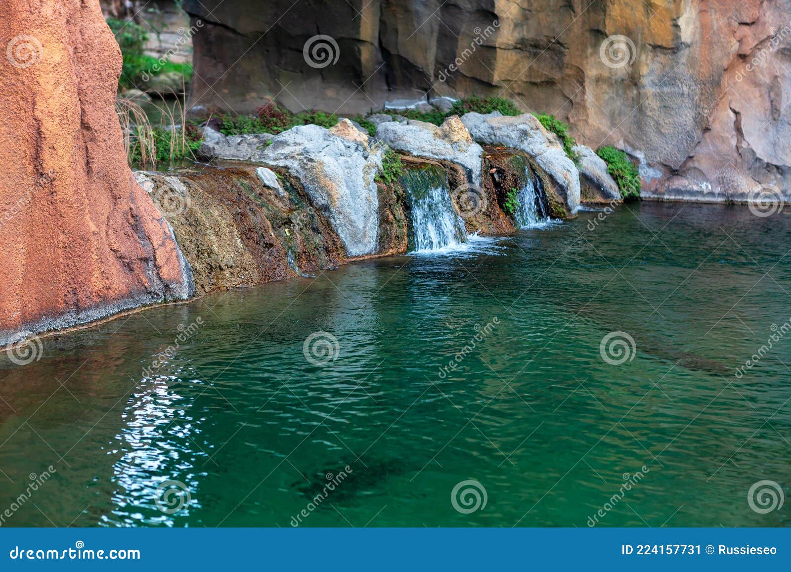 Natural Rocky Terrain with Cascade Stock Image - Image of fall, scene ...