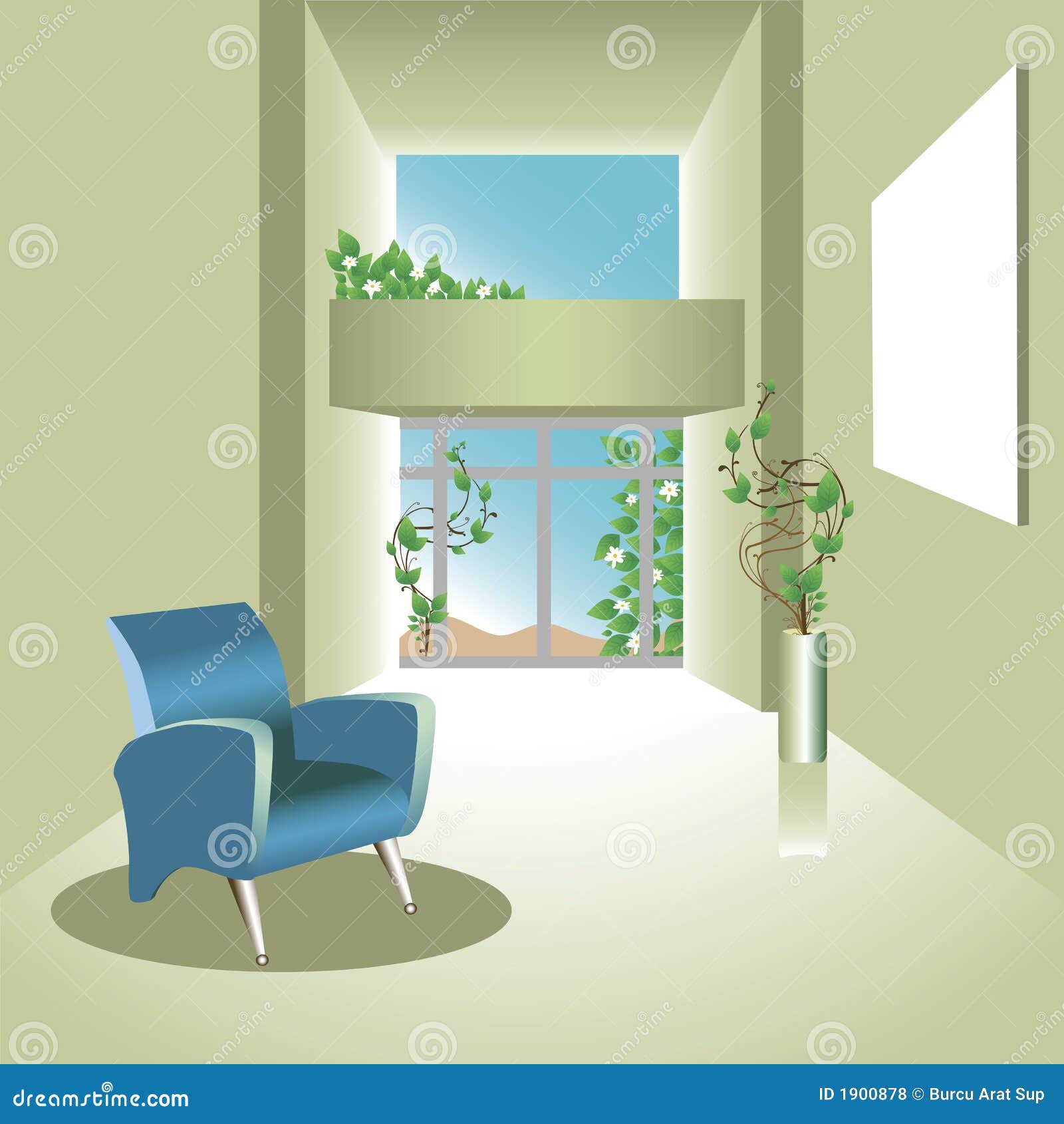 Natural room stock vector. Illustration of home, botanic - 1900878