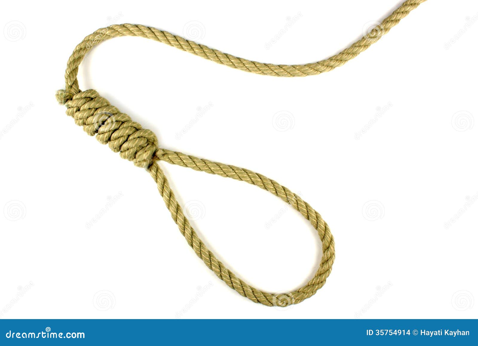 Natural Rope Loop Isolated On White Background Stock Photography ...