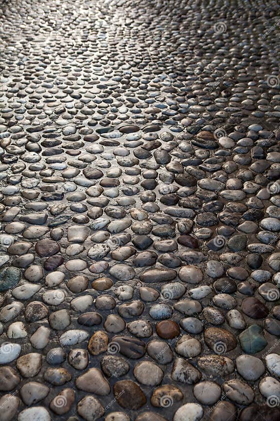 Natural Round Stone Floor Texture - Background Stock Image - Image of ...