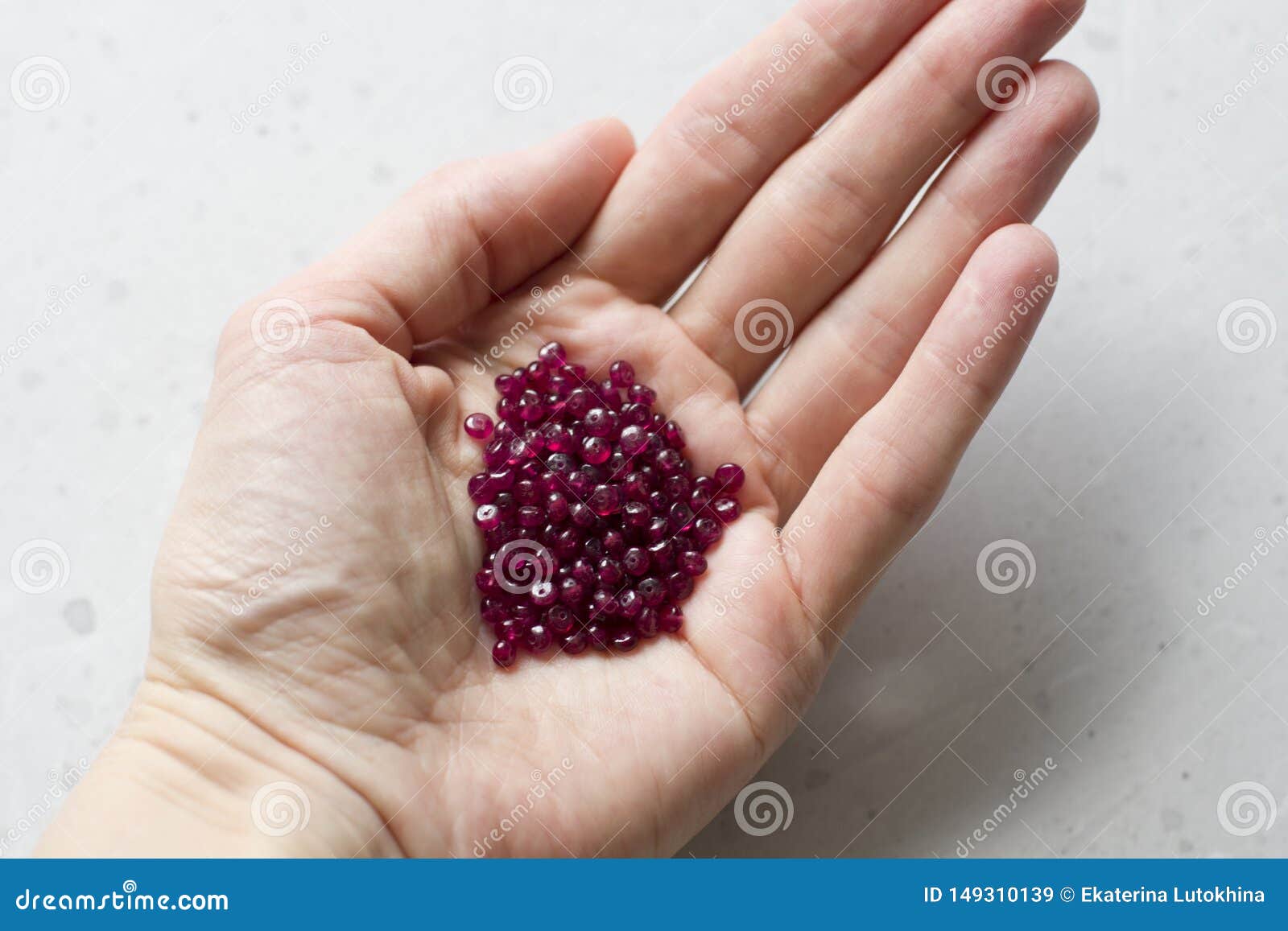 A Natural Ruby Lies in the Hand. Natural Stones, Ruby Located in the ...