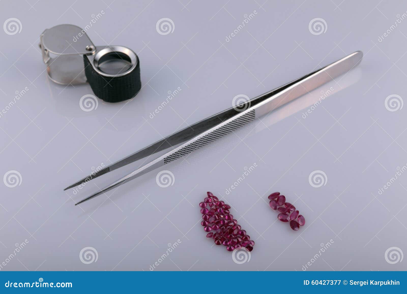 Natural ruby stock image. Image of tweezers, loupe, natural - 60427377