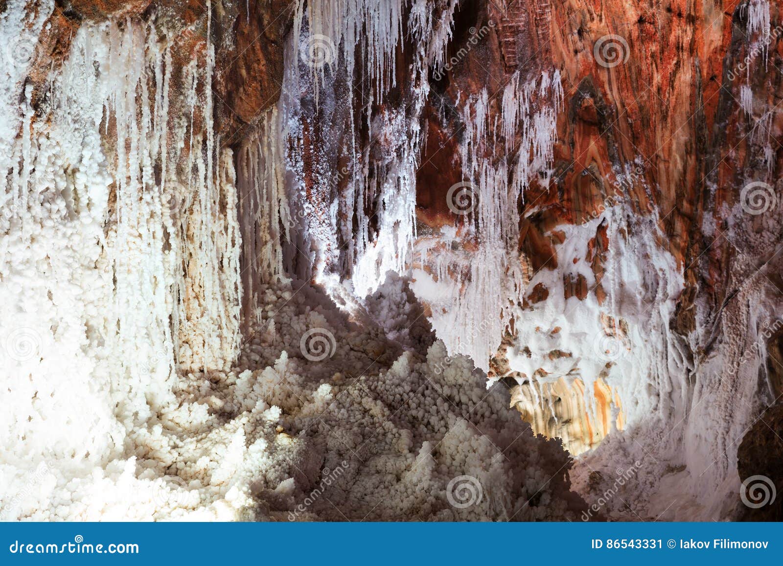 Natural Salty Stalactites at Salt Cave Stock Image - Image of solid ...