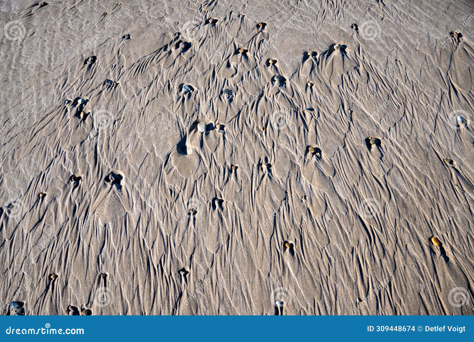 Natural Sand Patterns with Pebbles on a Beach Stock Photo - Image of ...