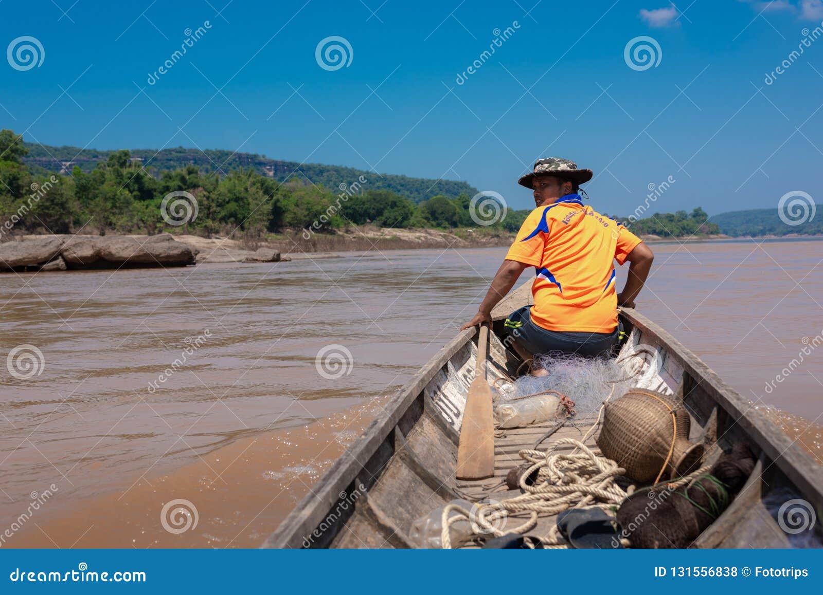 Natural Scene at Mekong River, at Ubon Ratchathani, Thailand Editorial ...
