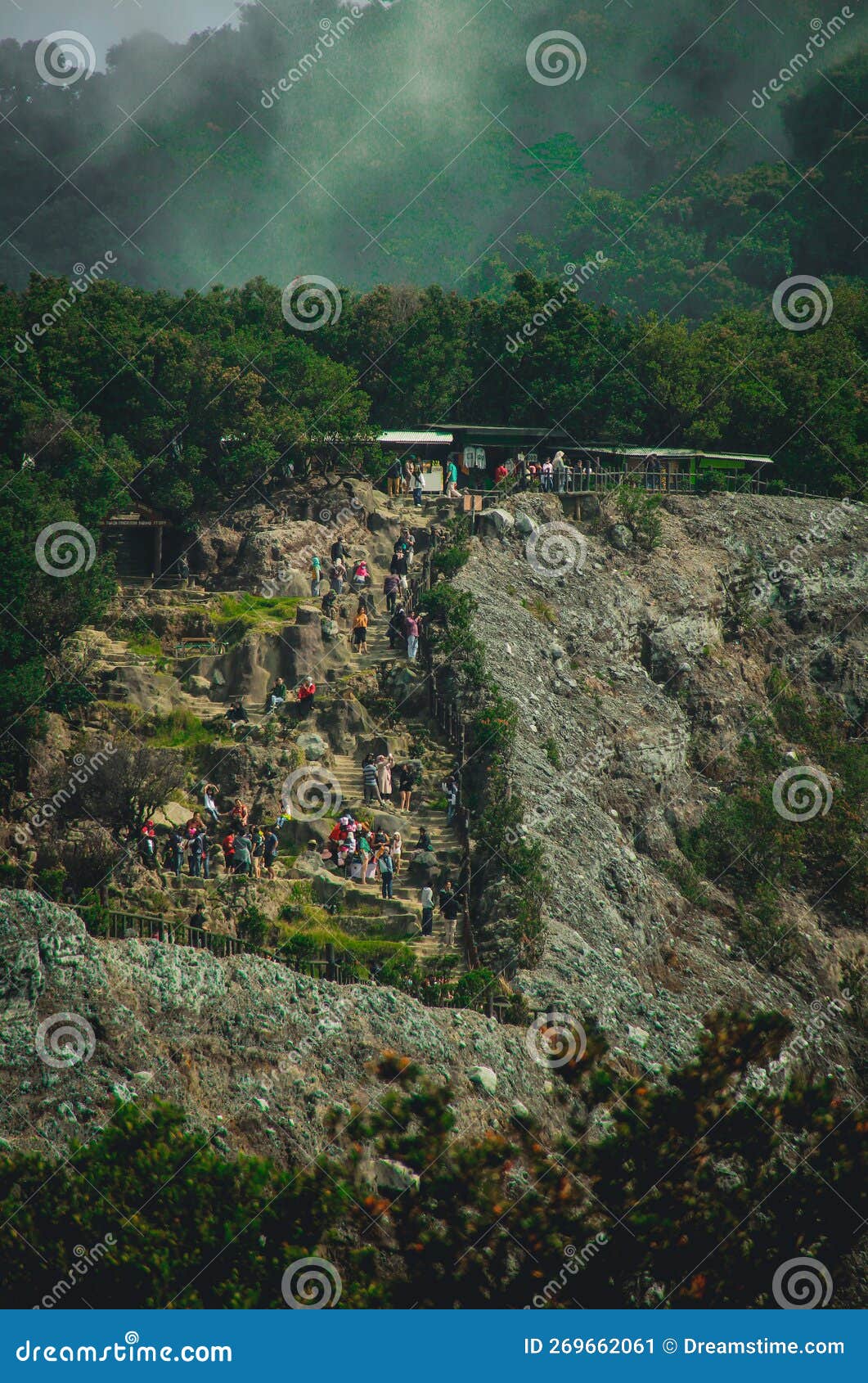 Natural Scenery Above Mount Tangkuban Parahu, Bandung, West Java Stock ...