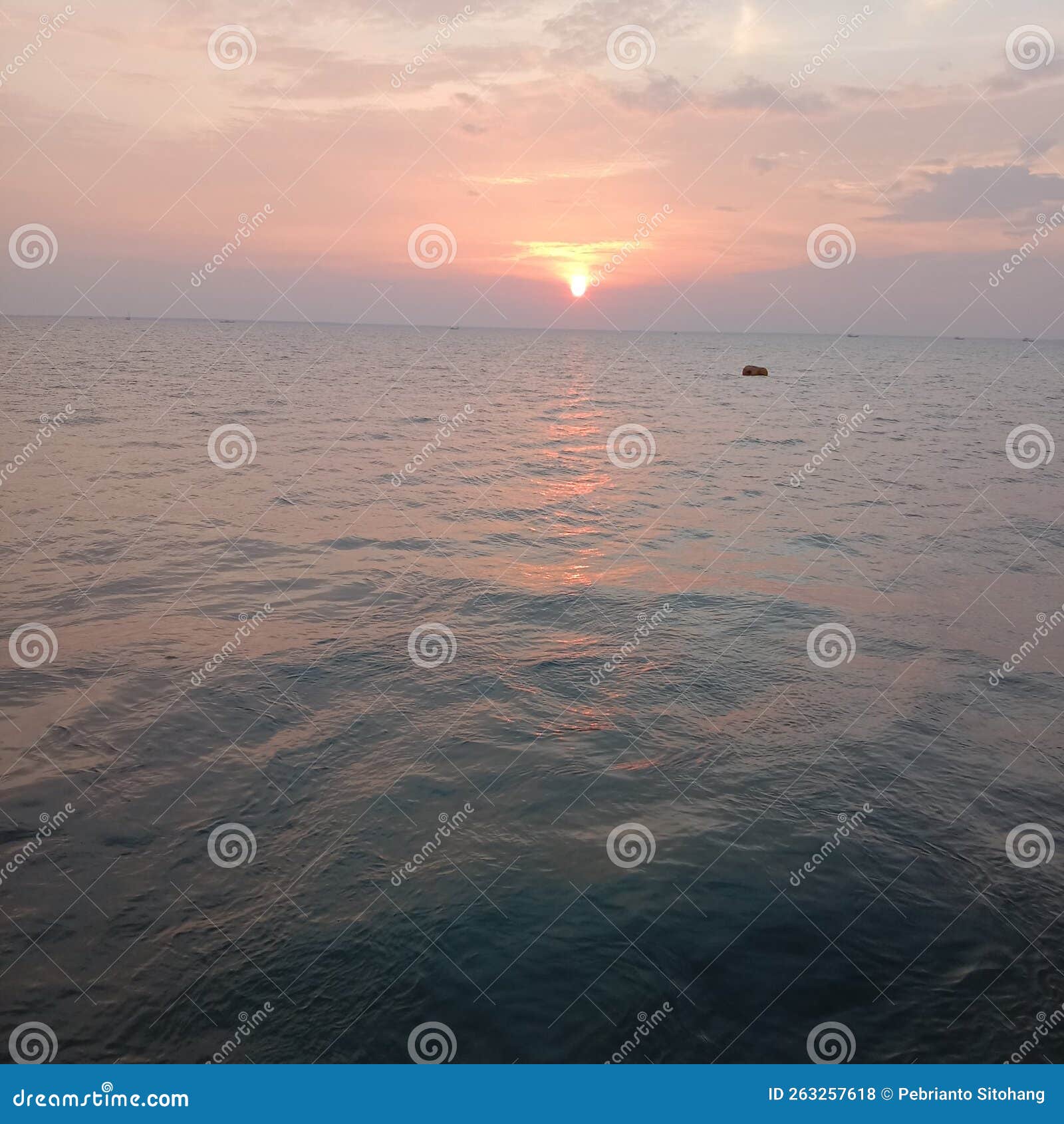 Natural Scenery in the Afternoon on the Belawan Sea Stock Photo - Image ...
