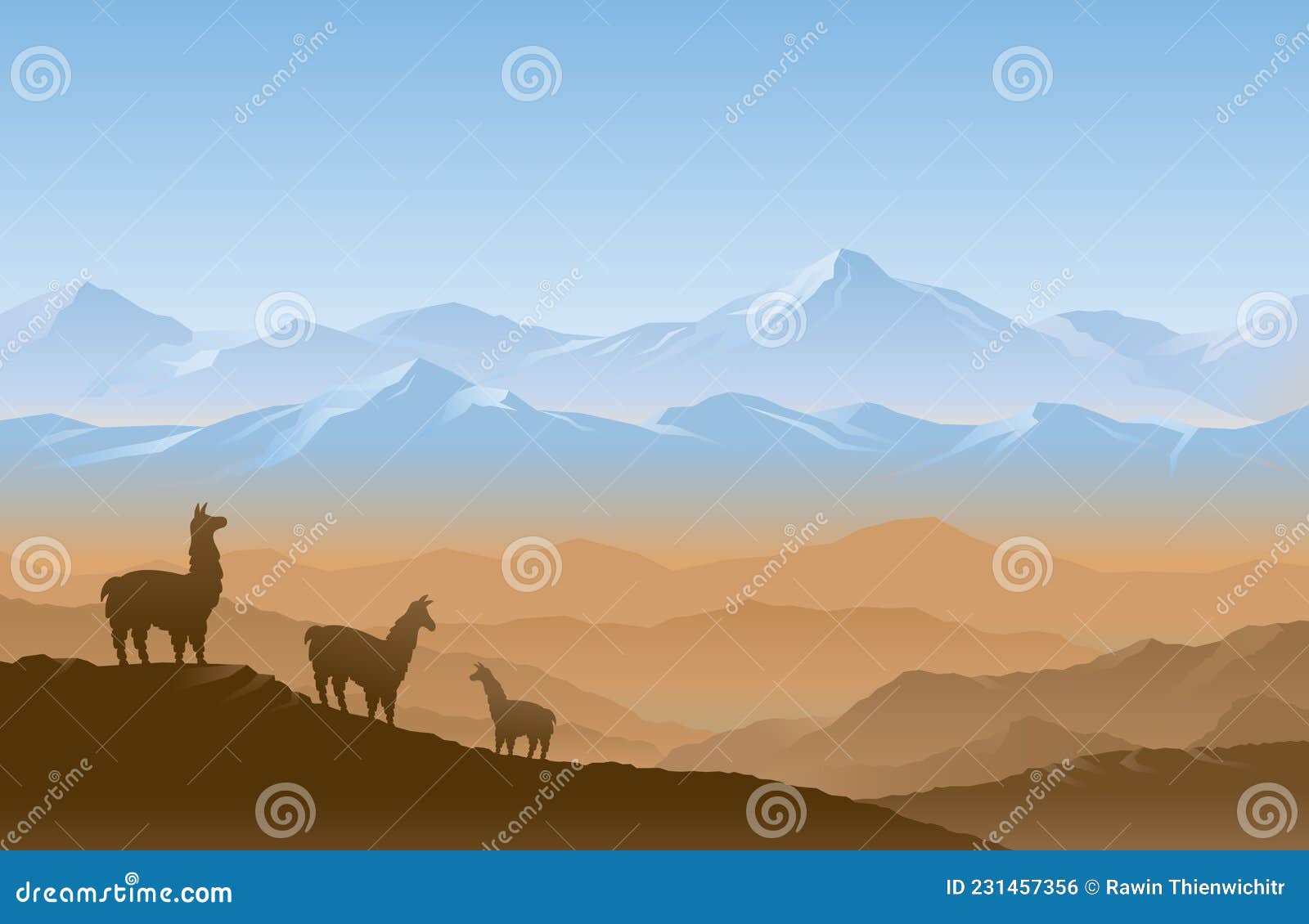 Alpaca Range Map Vector Illustration | CartoonDealer.com #20844162