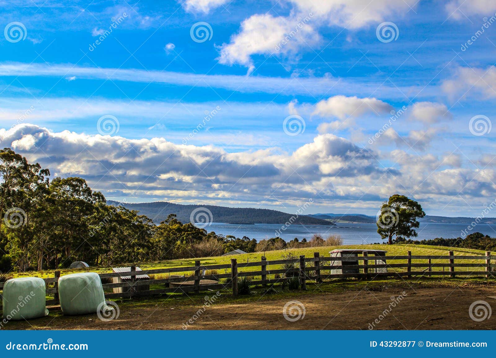Natural Scenery from a Farm Stock Image - Image of tasmania, landscape ...