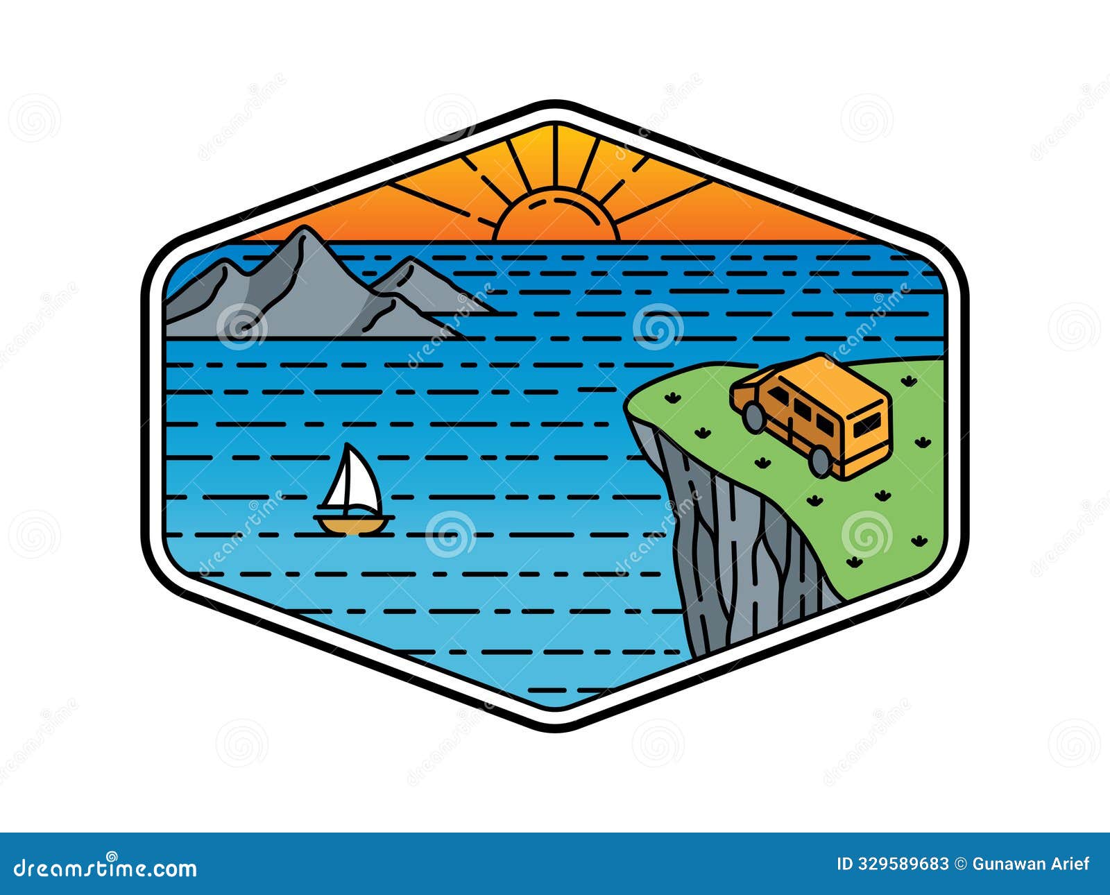 Natural Scenery in the Frame Illustration Stock Illustration ...