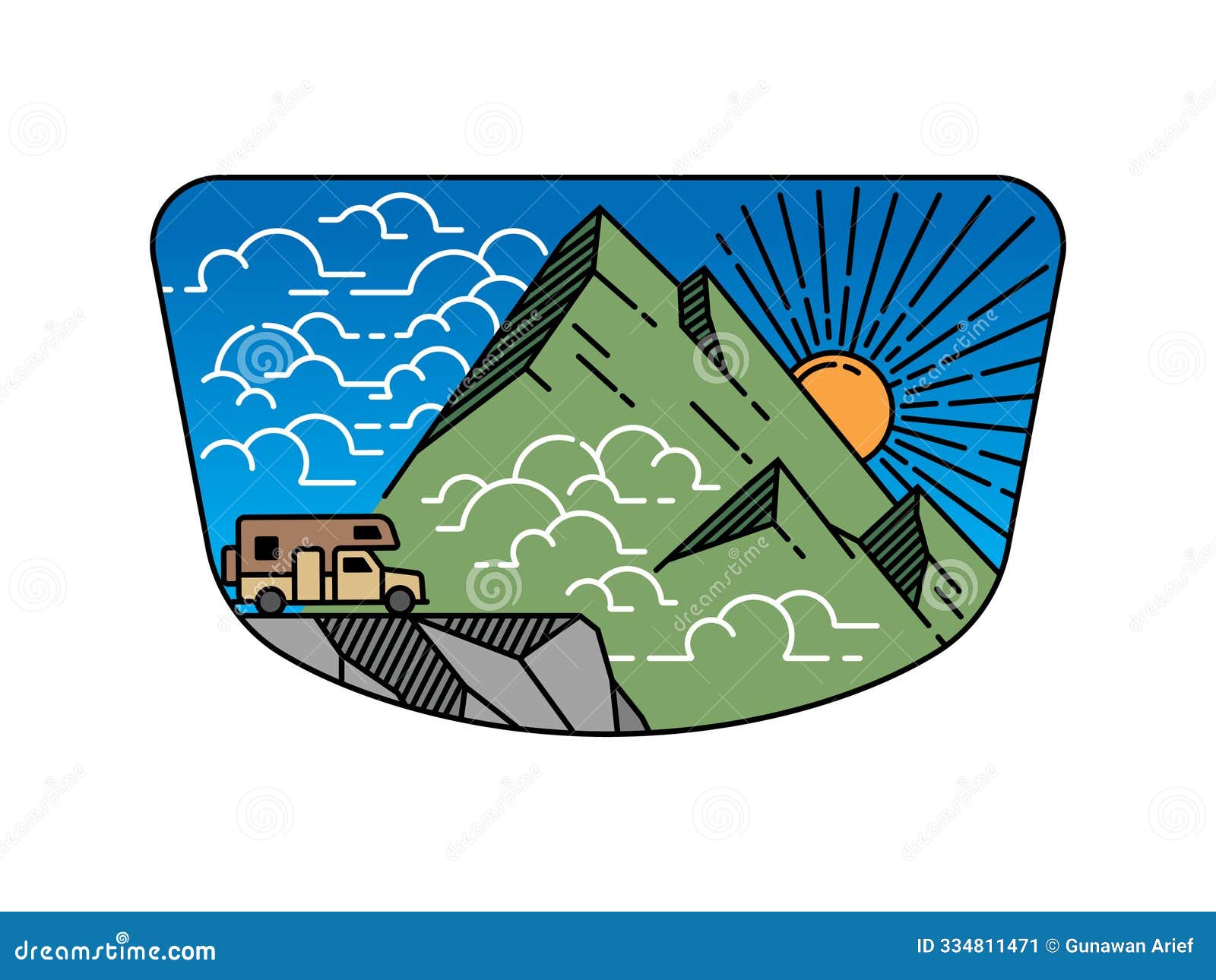 Natural Scenery in the Frame Illustration Stock Illustration ...