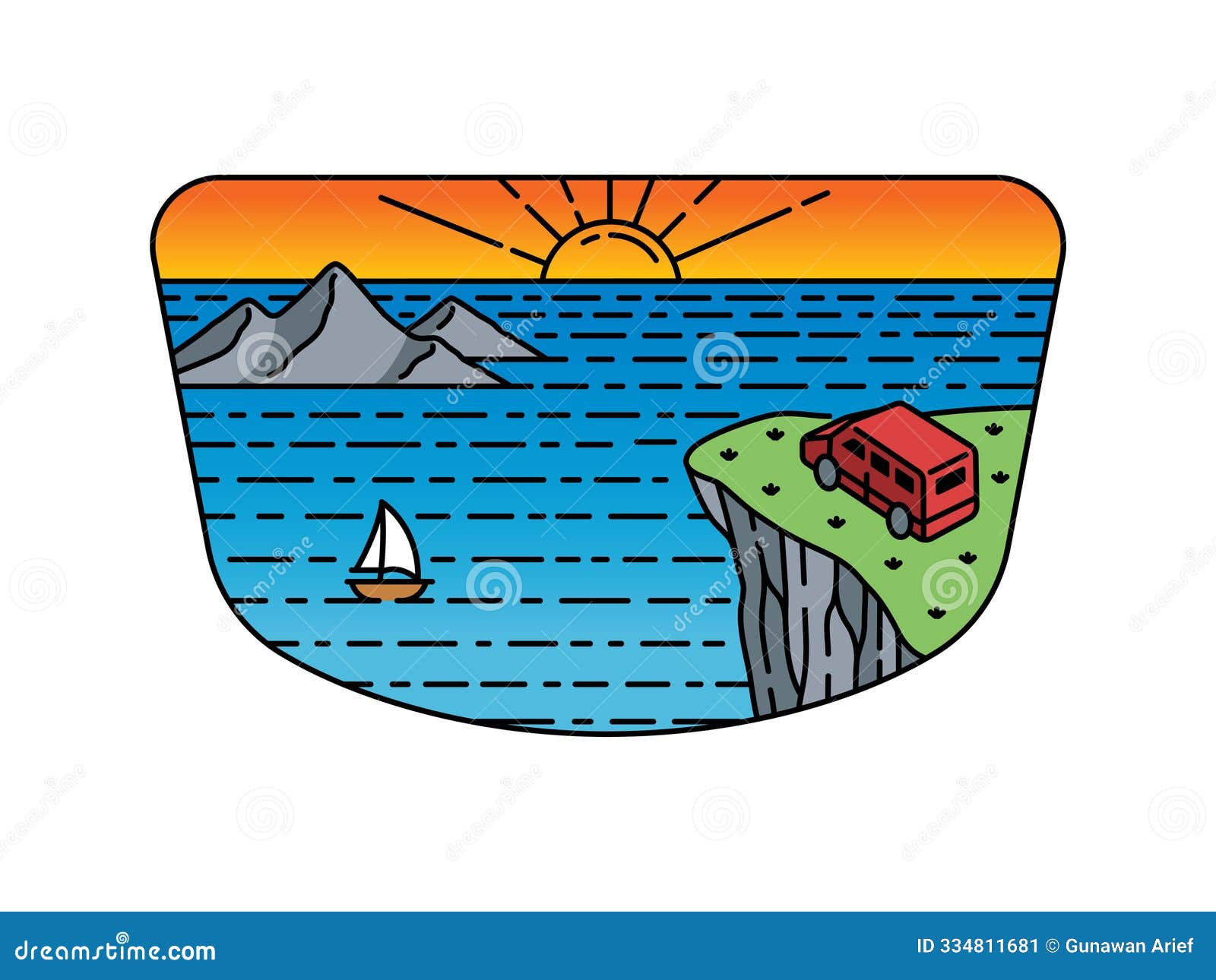 Natural Scenery in the Frame Illustration Stock Illustration ...