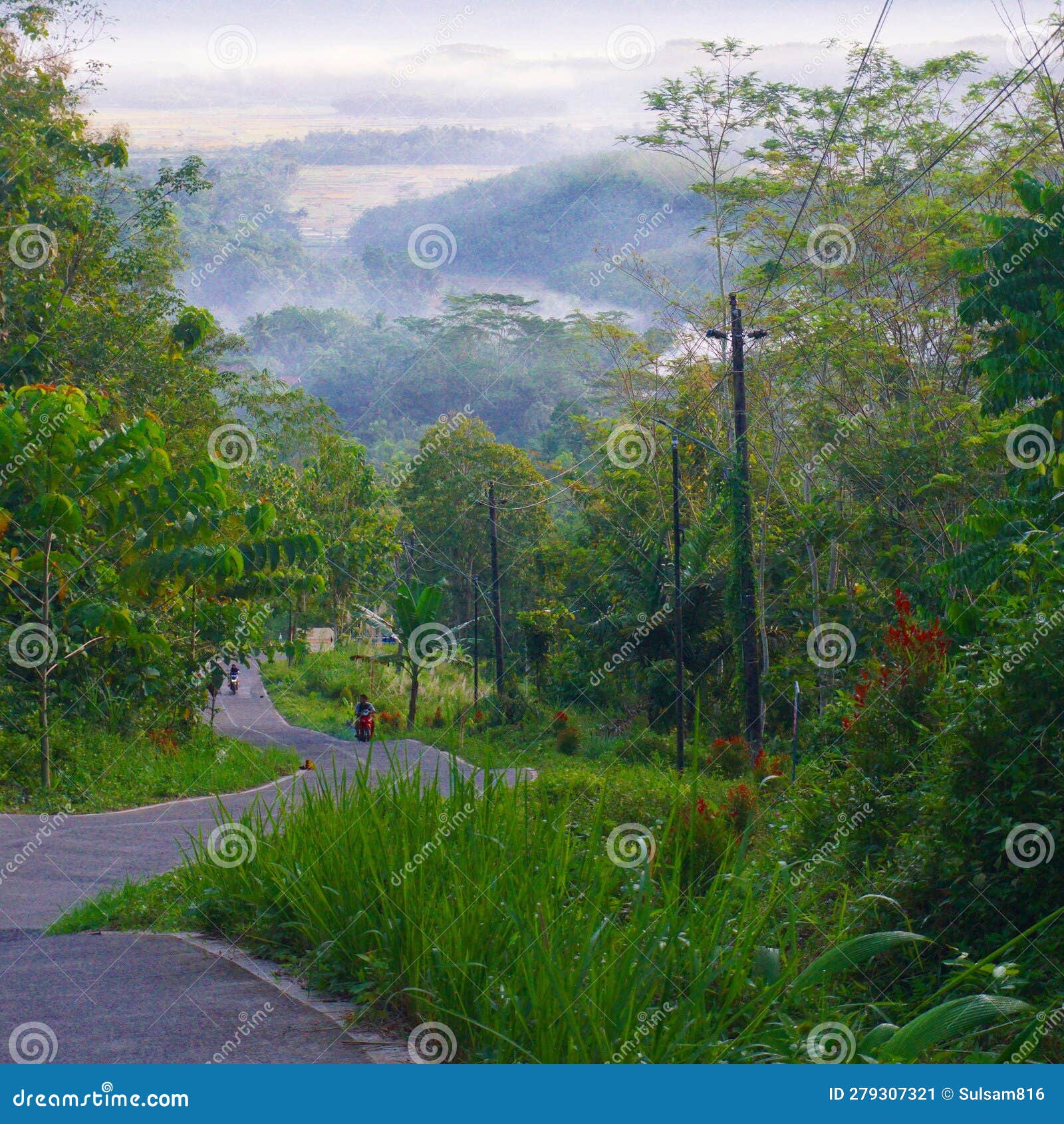 Natural Scenery on the Hills of Indonesian Countryside Stock Image ...