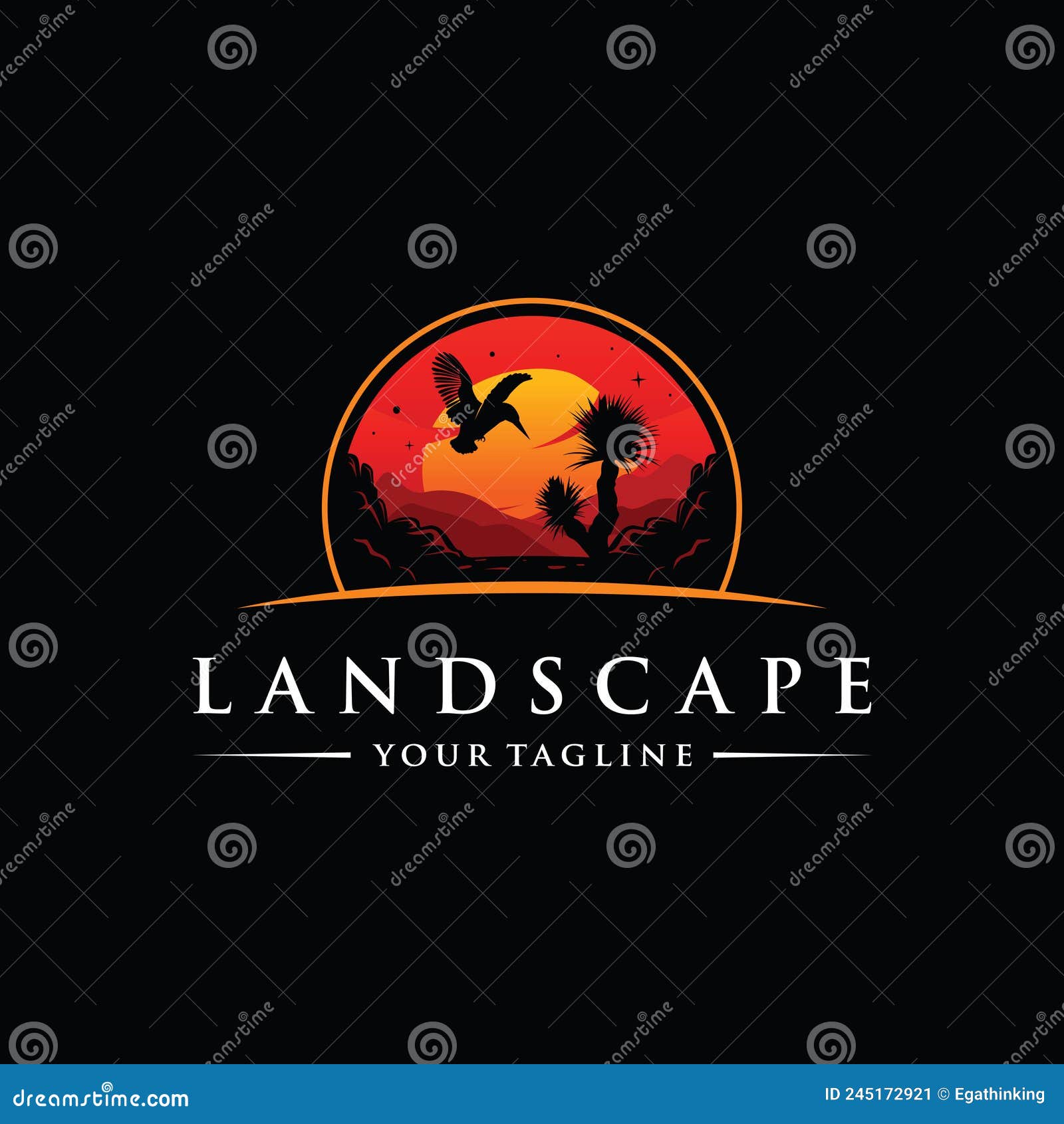 Natural Scenery Logo Vector Illustration Stock Vector - Illustration of ...