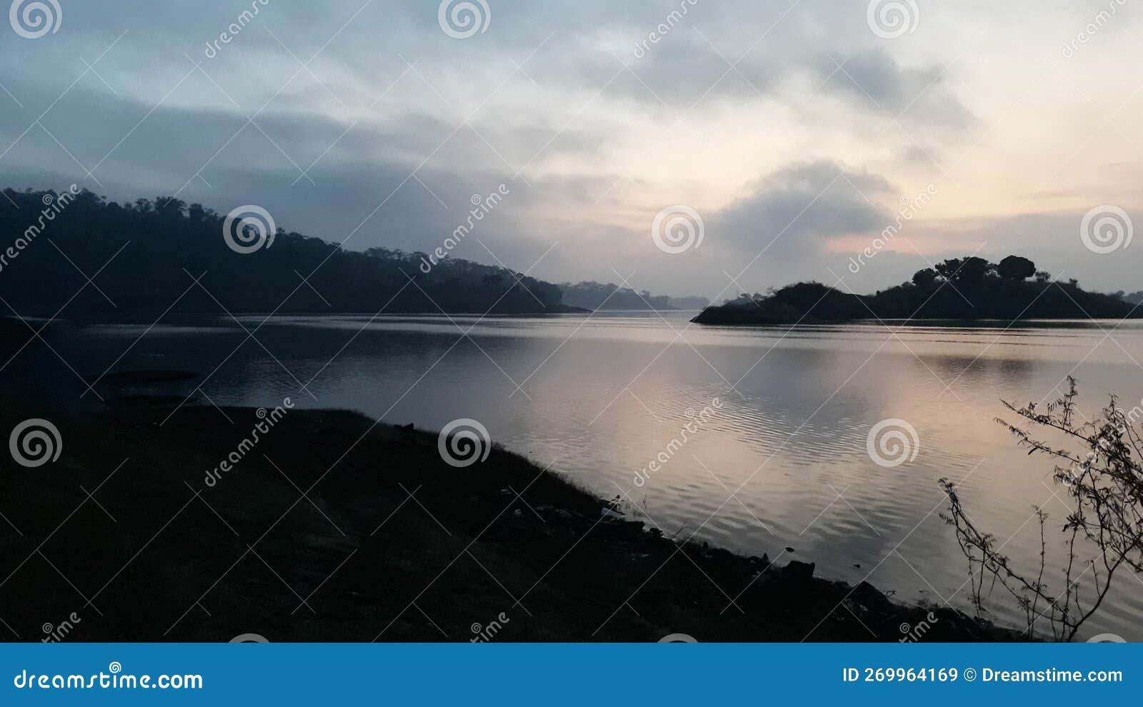 Natural Scenery of the Saguling Reservoir Lake at Sunset in West ...