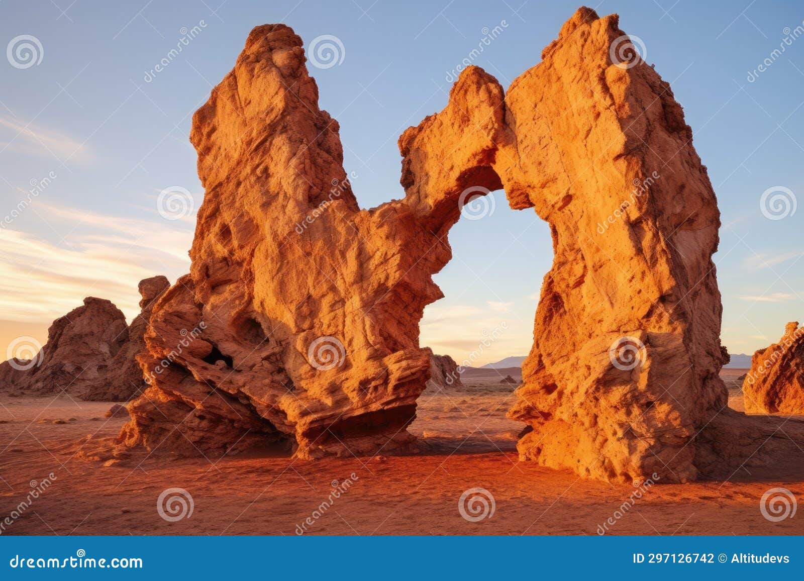 Natural Sculpture of Rock Formation Caught in Sunset Light Stock Photo ...