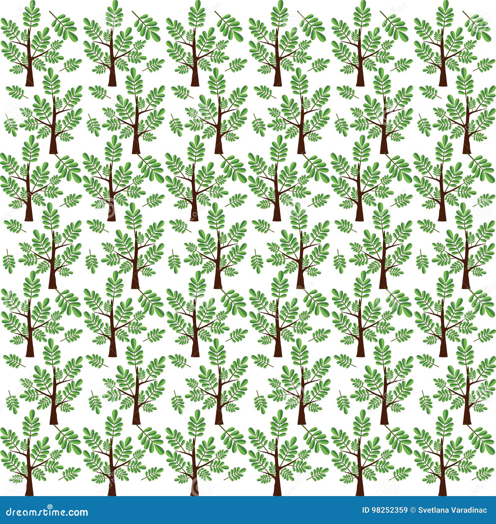 Natural Seamless Pattern or Texture with Trees Stock Vector ...