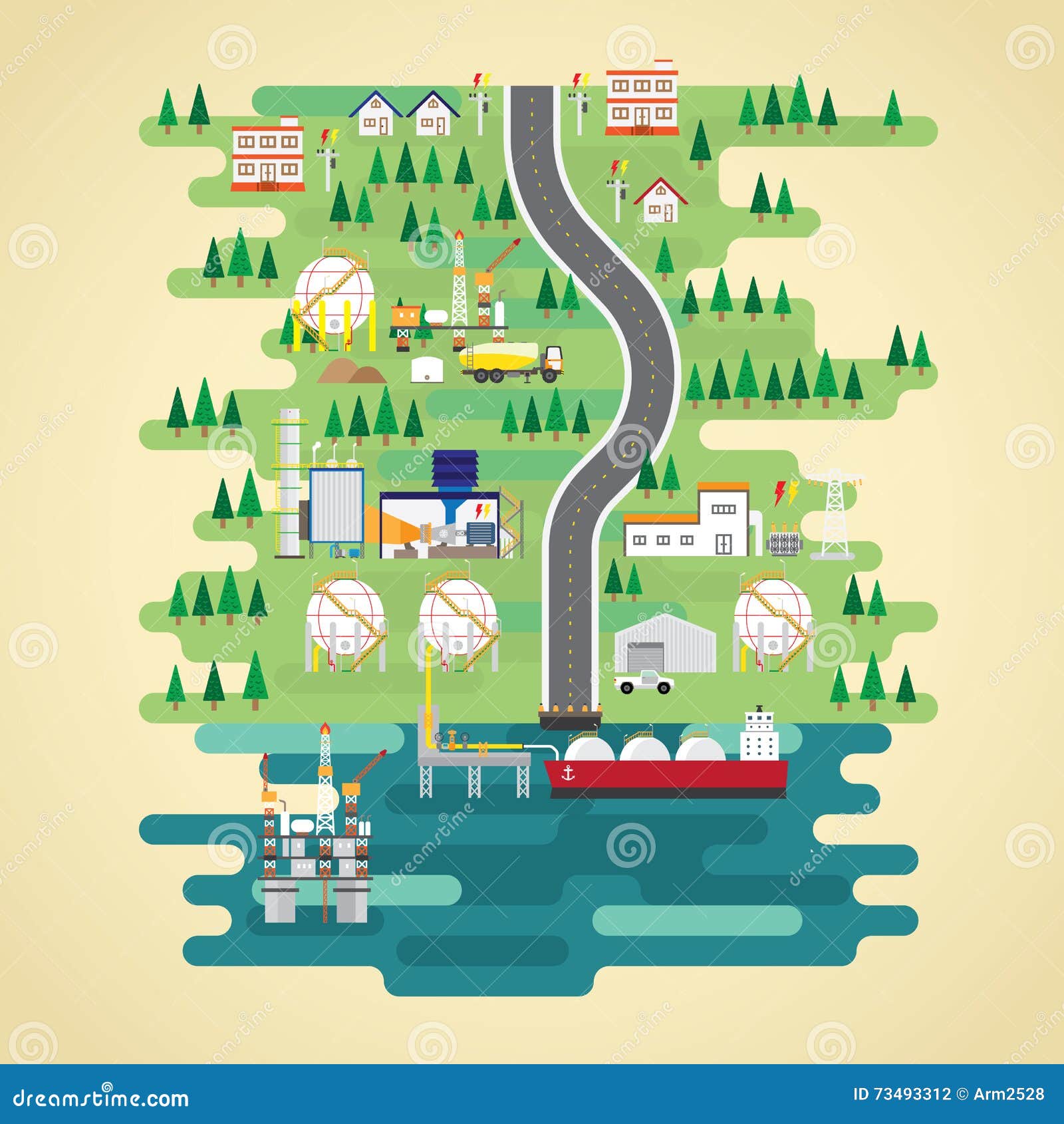 Shale Oil Energy Cartoon Vector | CartoonDealer.com #74222585