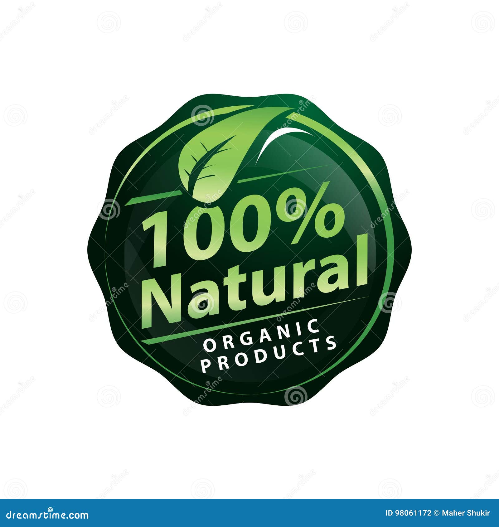 100 natural sign stock vector. Illustration of bold, design - 98061172